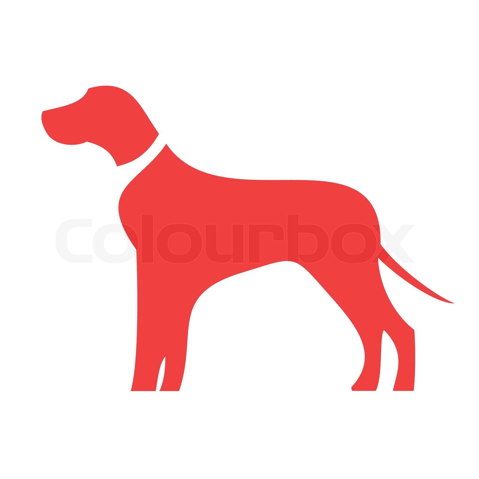Dog icon in red | Stock vector | Colourbox