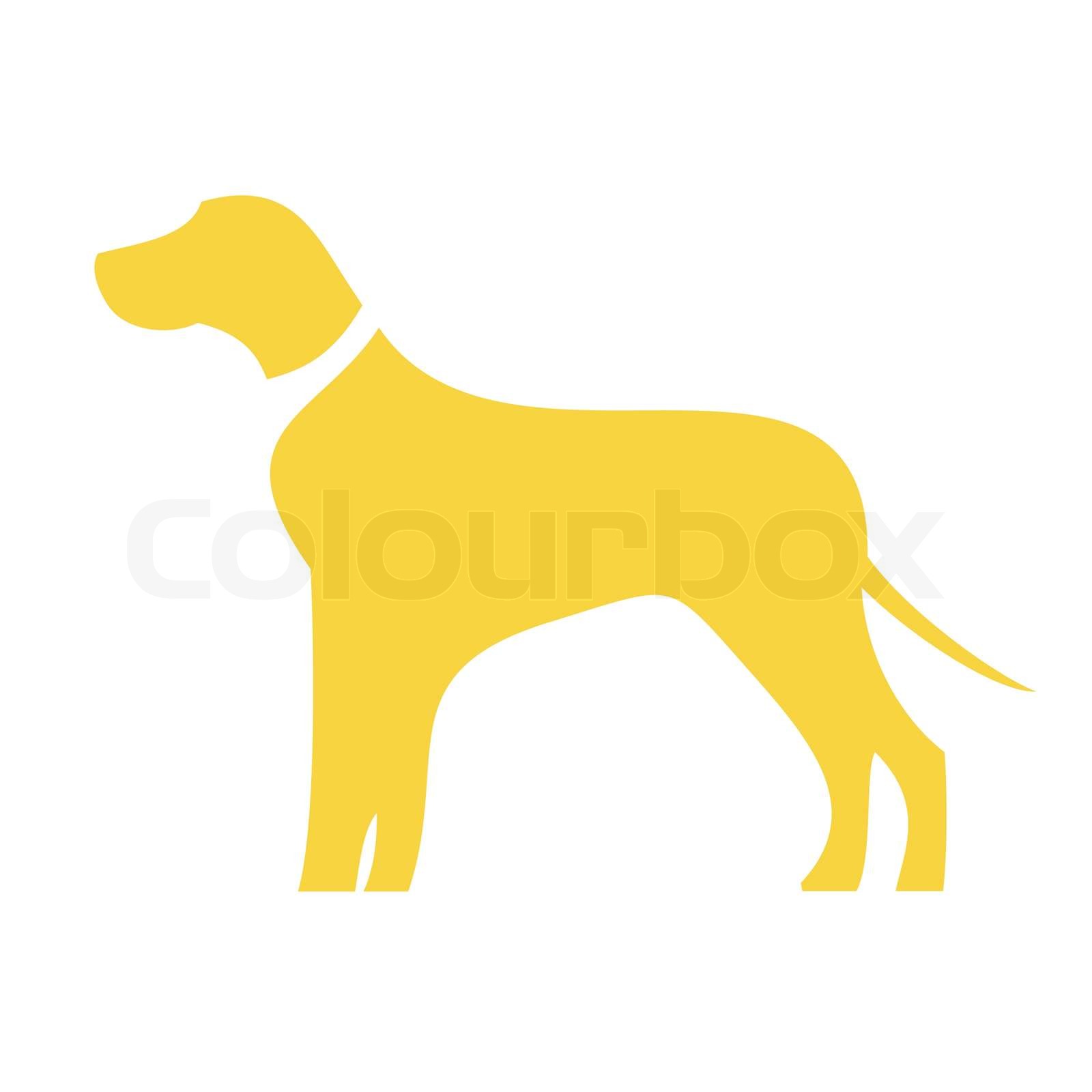 Dog icon in yellow | Stock vector | Colourbox