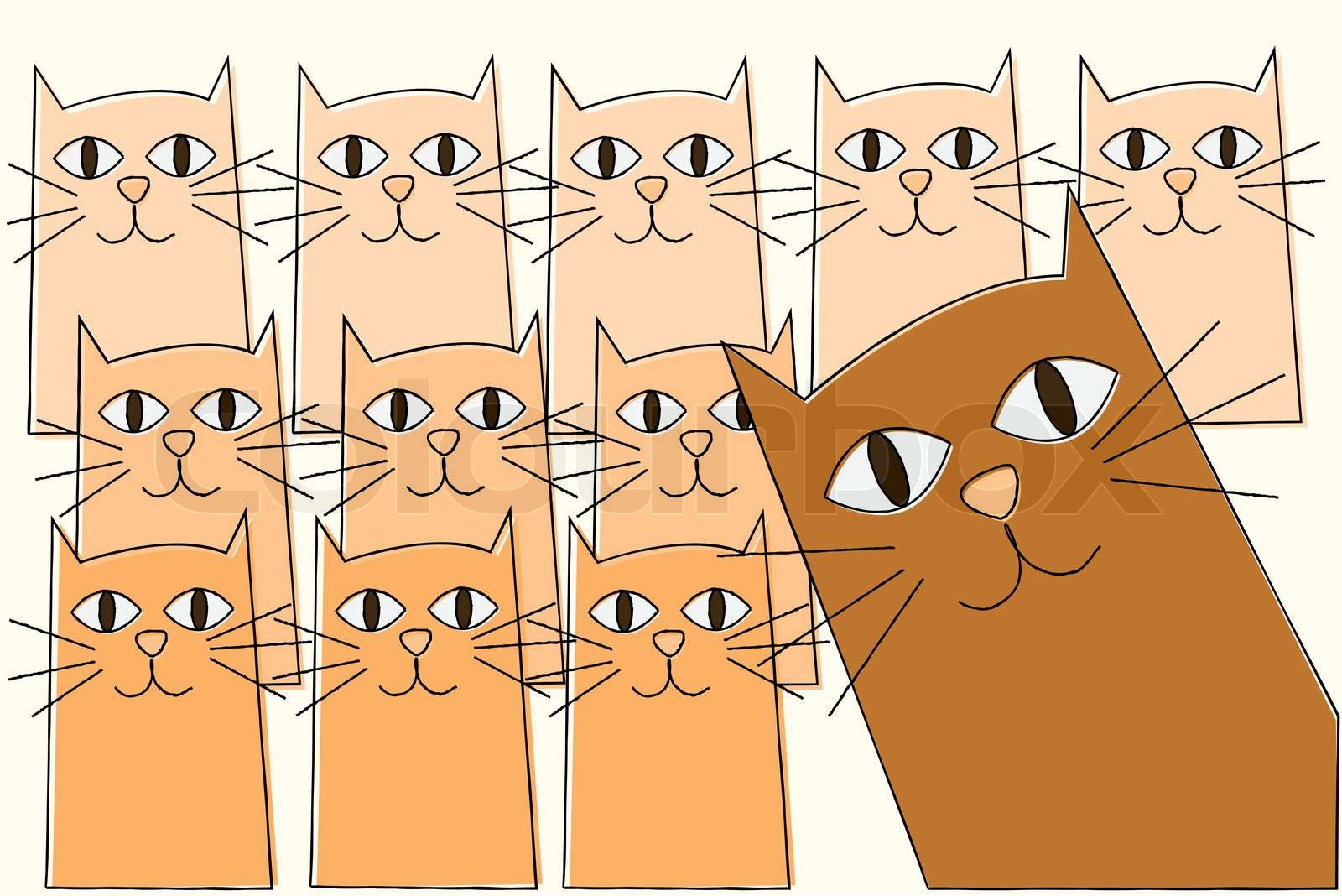 scribble sketch of cats | Stock vector | Colourbox