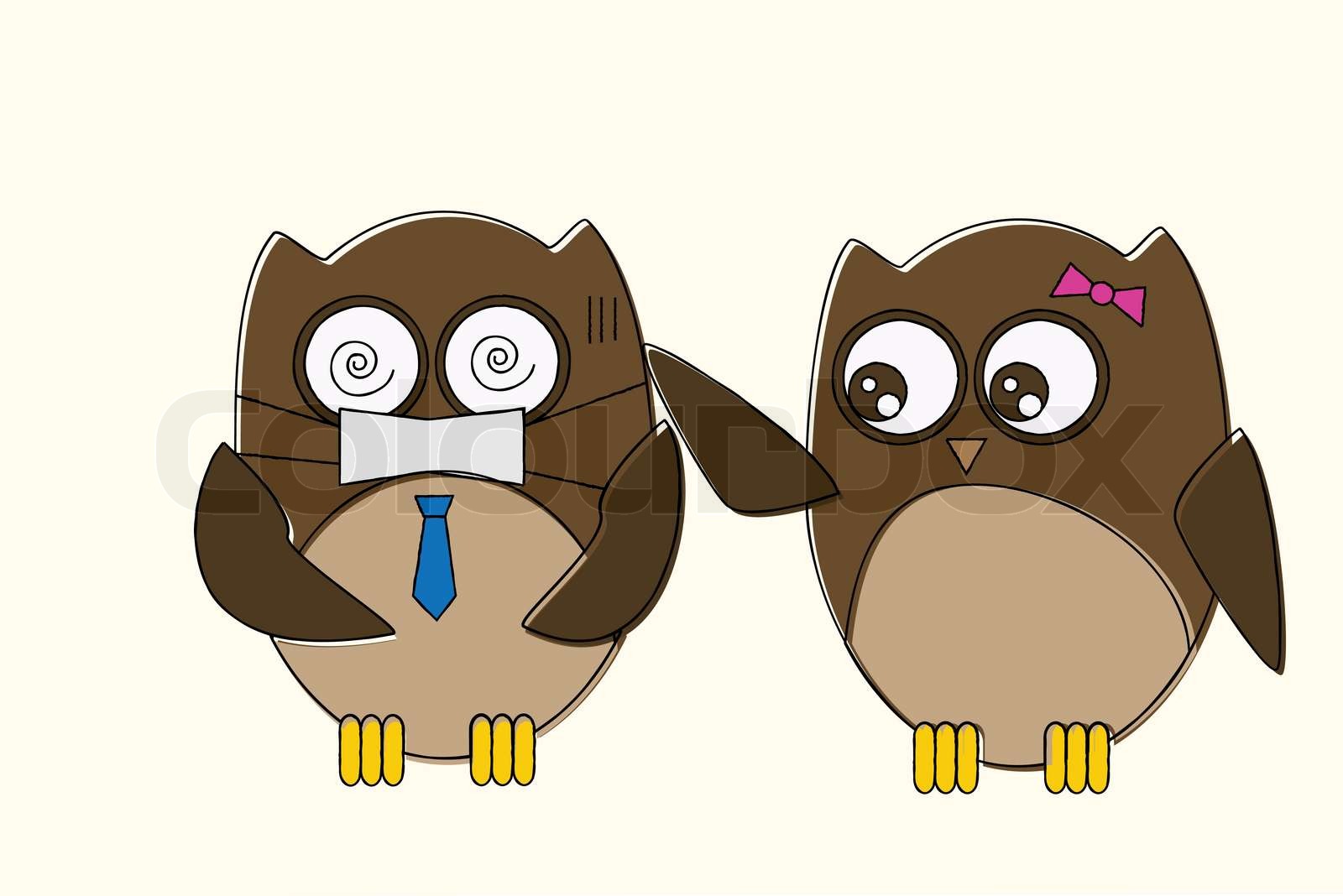 scribble sketch of sick owl | Stock vector | Colourbox