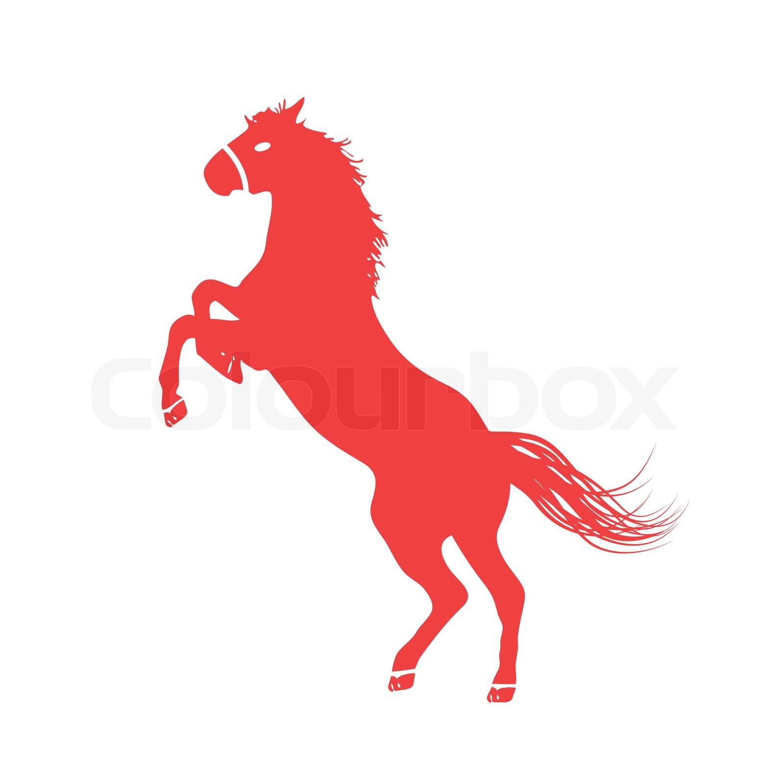 Horse icon in red | Stock vector | Colourbox