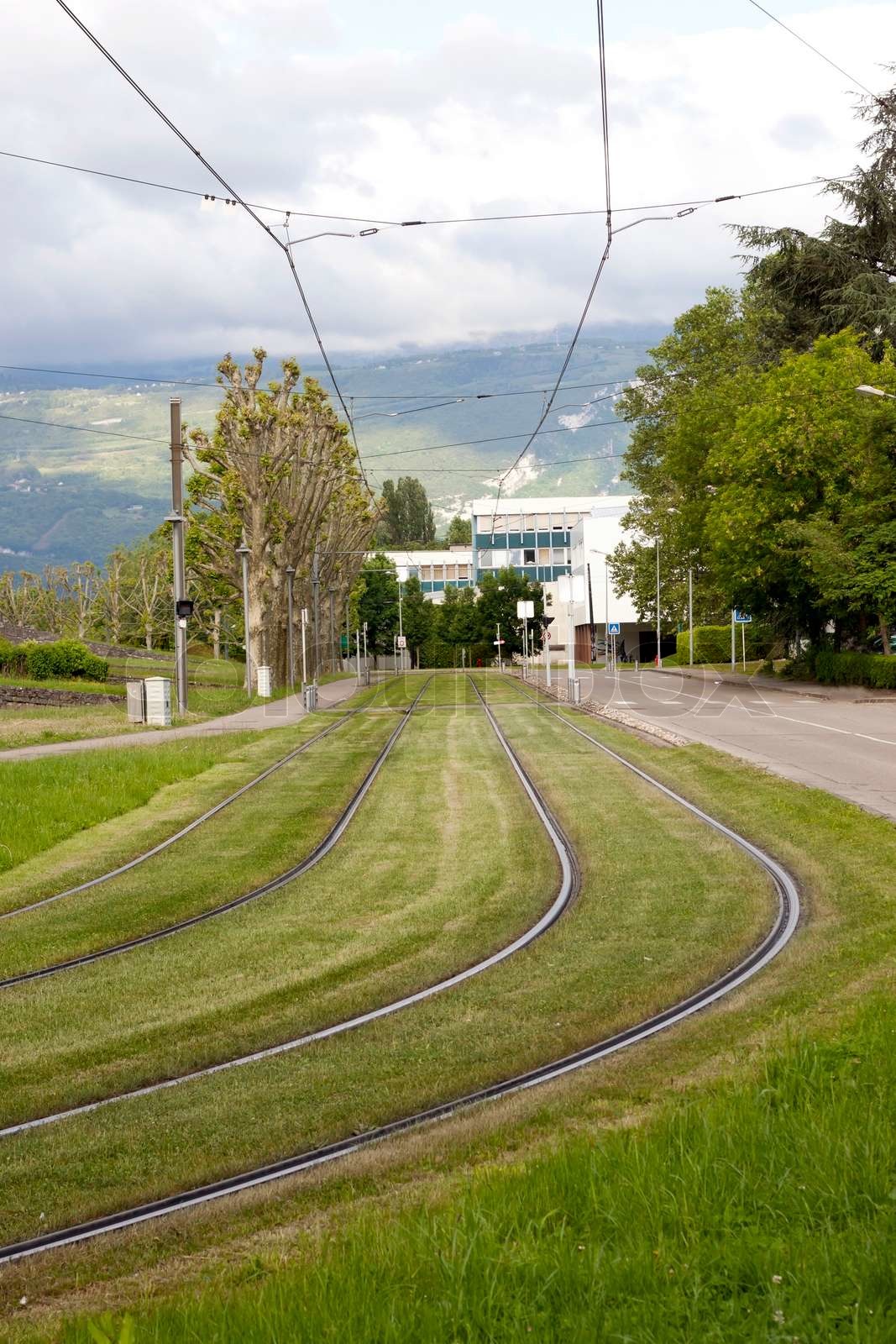 Grass Tram Way in Grenoble, France | Stock image | Colourbox