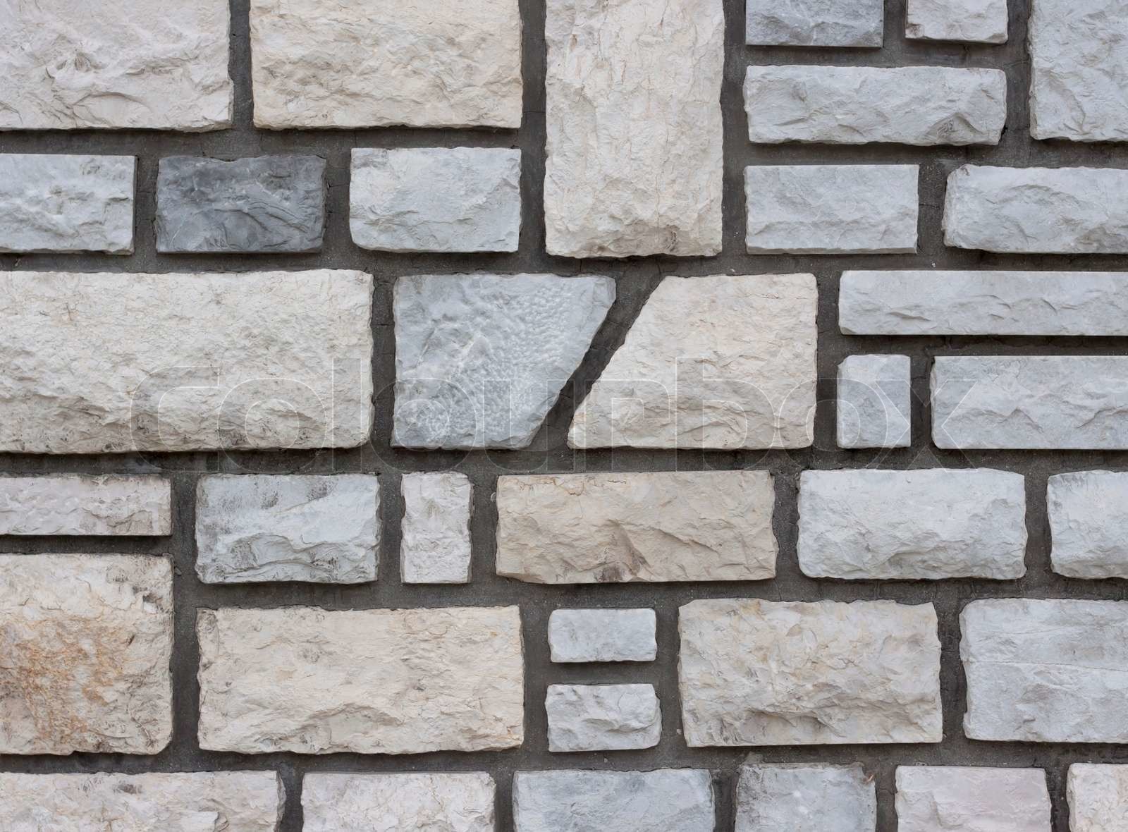 Stone wall with cement | Stock image | Colourbox