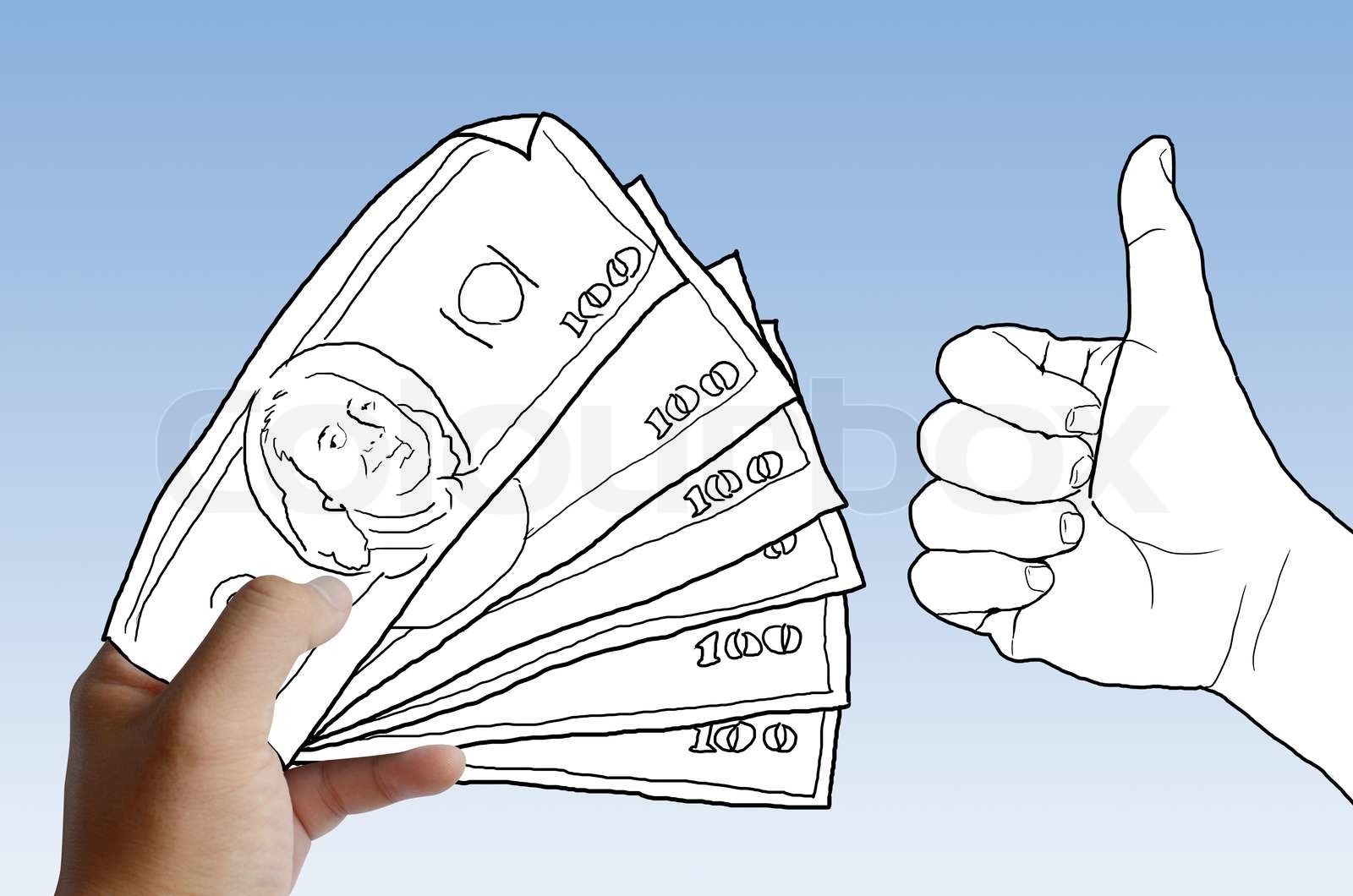 hånd, der holder penge | Stock foto | Colourbox