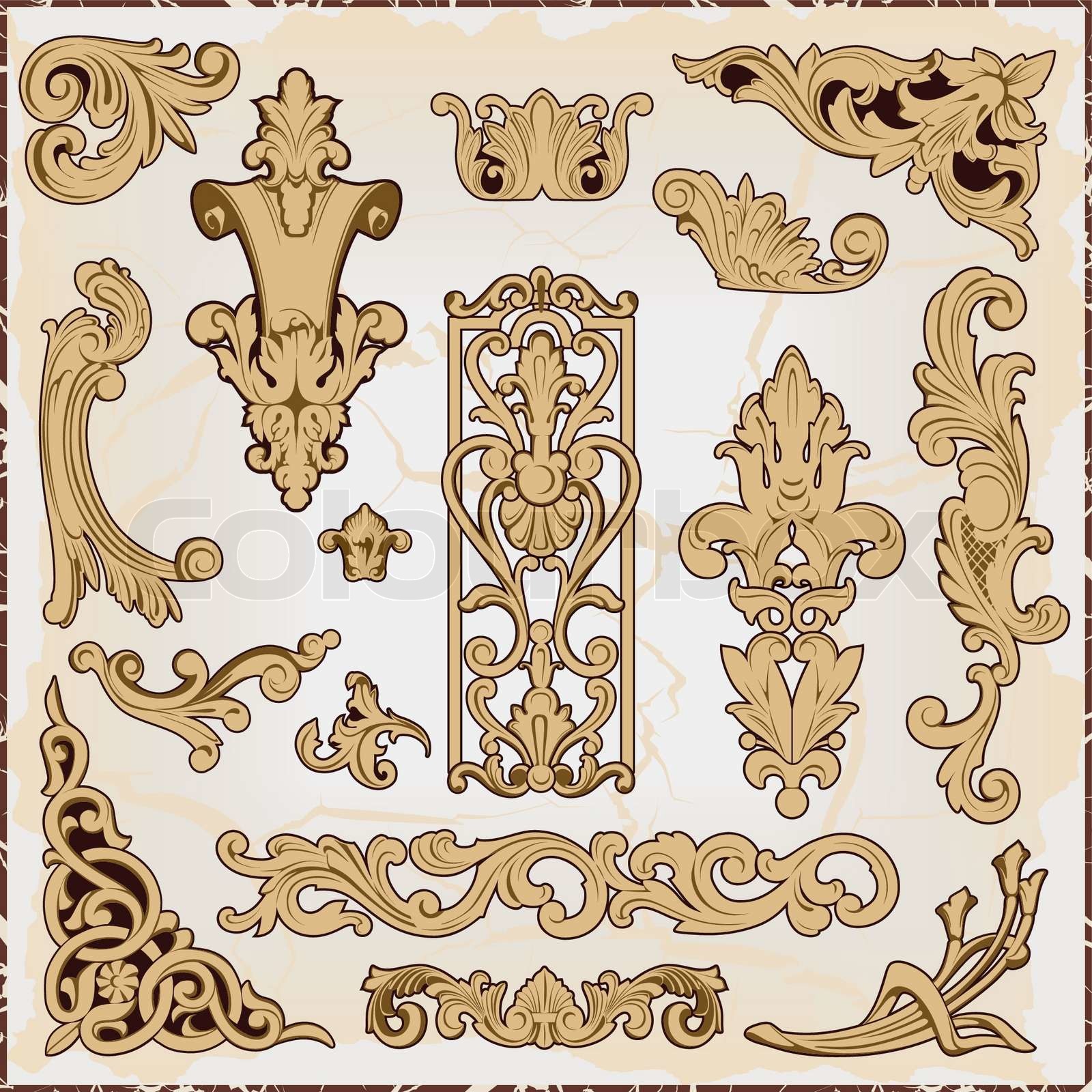 pattern in rococo style | Stock vector | Colourbox