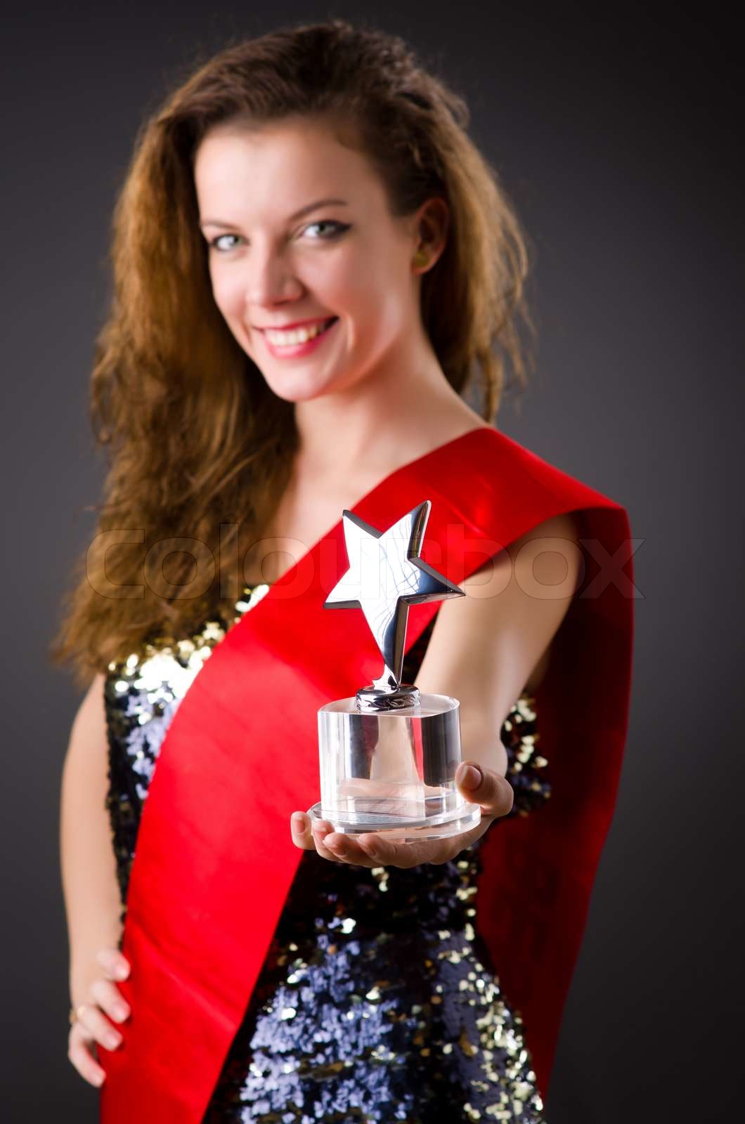 Woman winning the beauty contest | Stock image | Colourbox