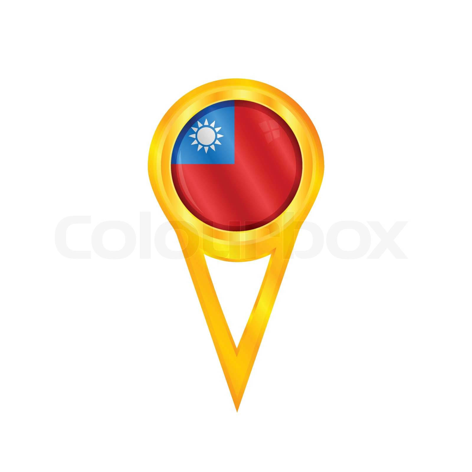 Taiwan pin flag | Stock vector | Colourbox