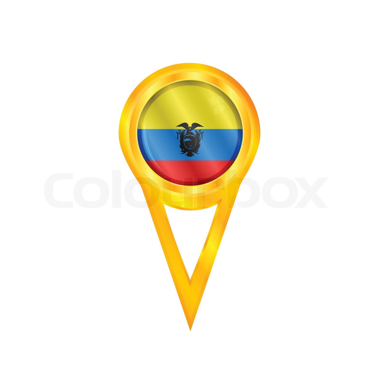 Golden pin of the Ecuador flag | Stock vector | Colourbox
