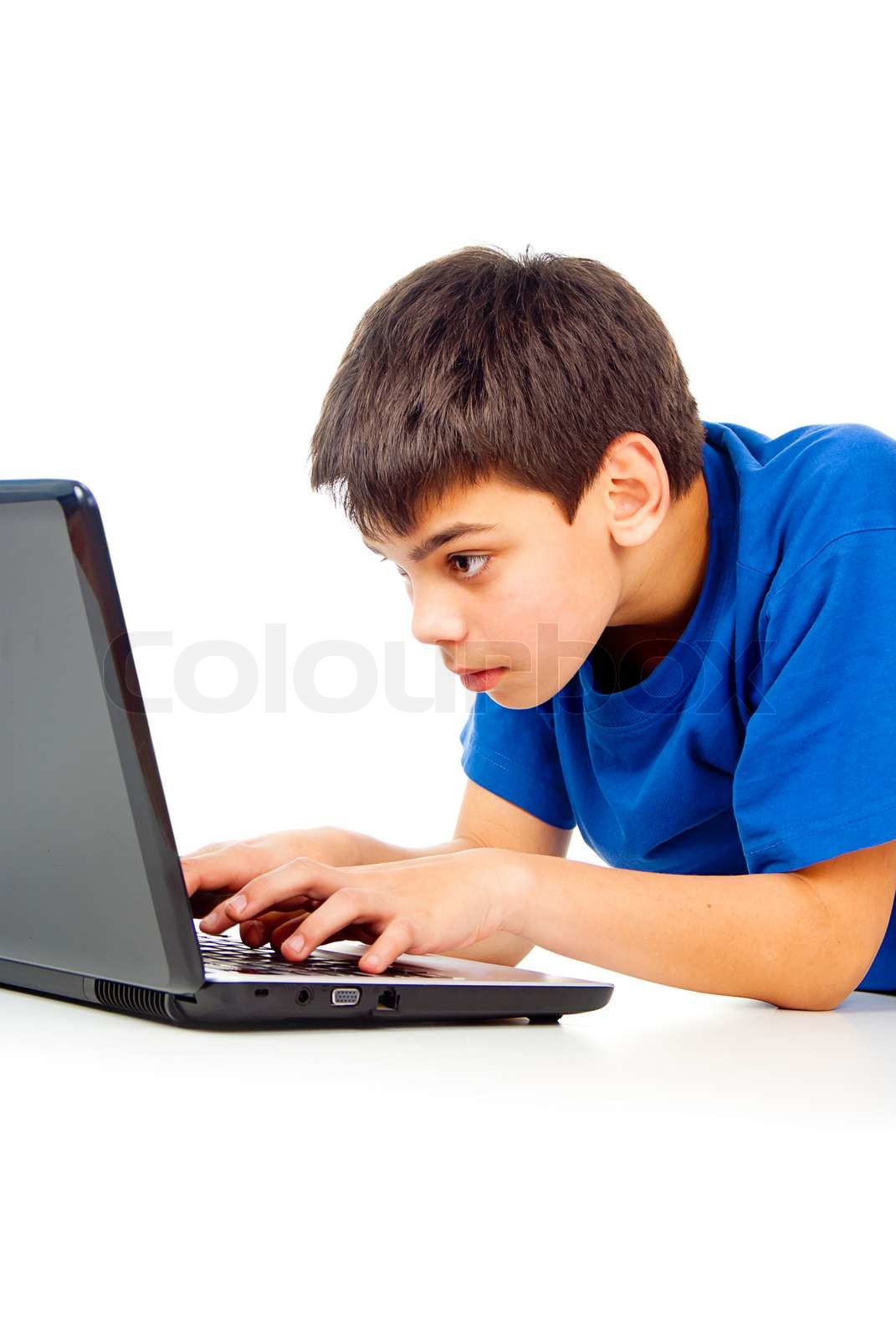 boy diligently working | Stock image | Colourbox