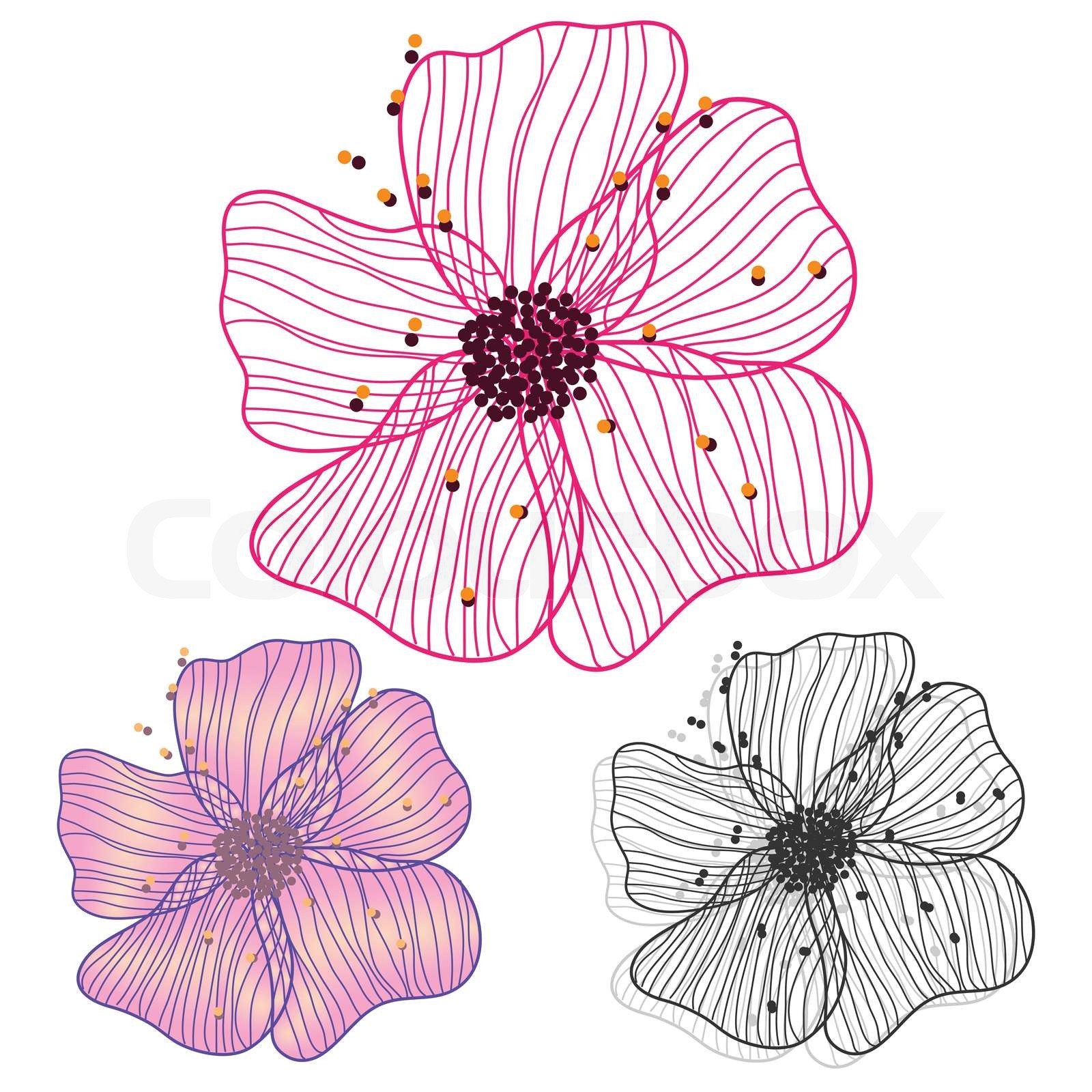 Vektor Handzeichnung rosa Blume | Stock-Vektor | Colourbox