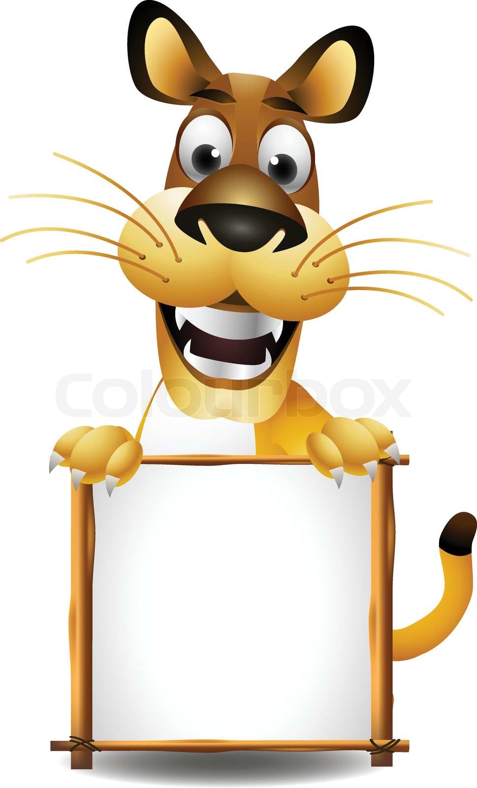 dog cartoon with blank sign | Stock vector | Colourbox