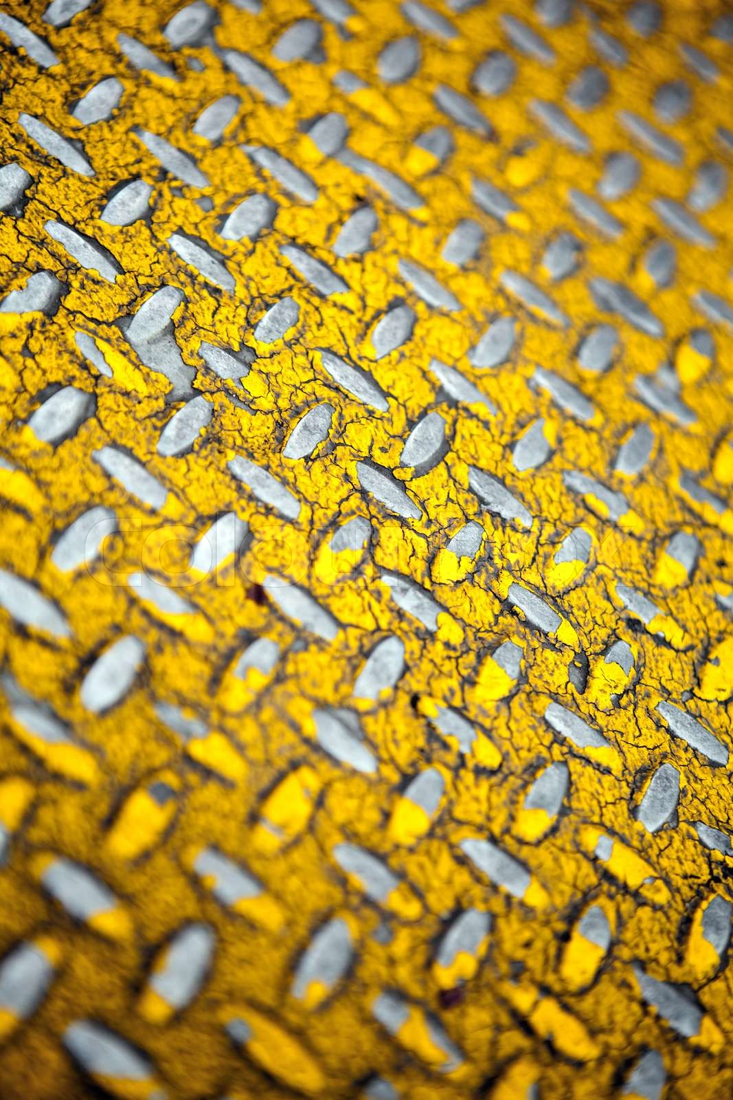 Yellow Diamond Plate Metal | Stock image | Colourbox