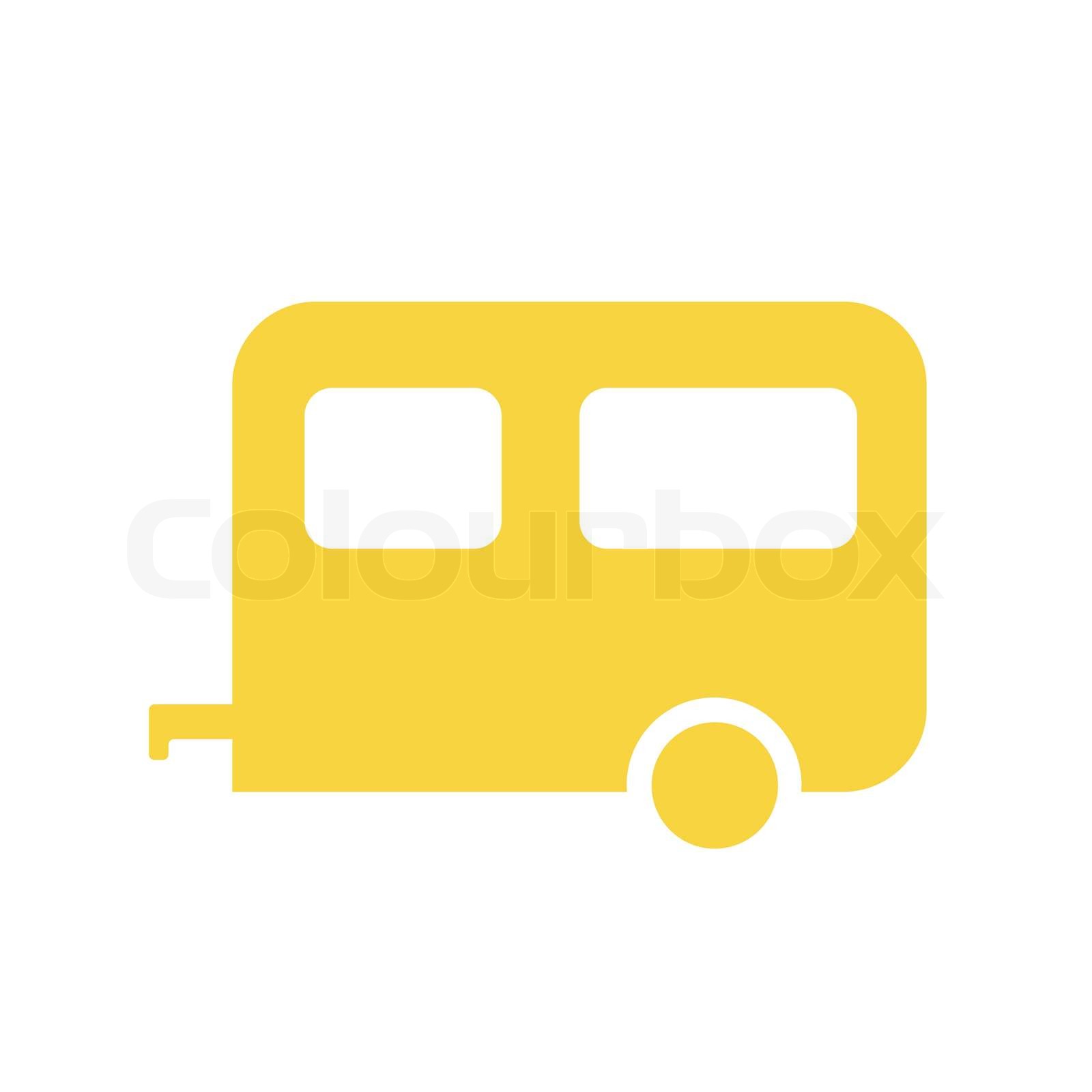 Trailer icon in yellow | Stock vector | Colourbox