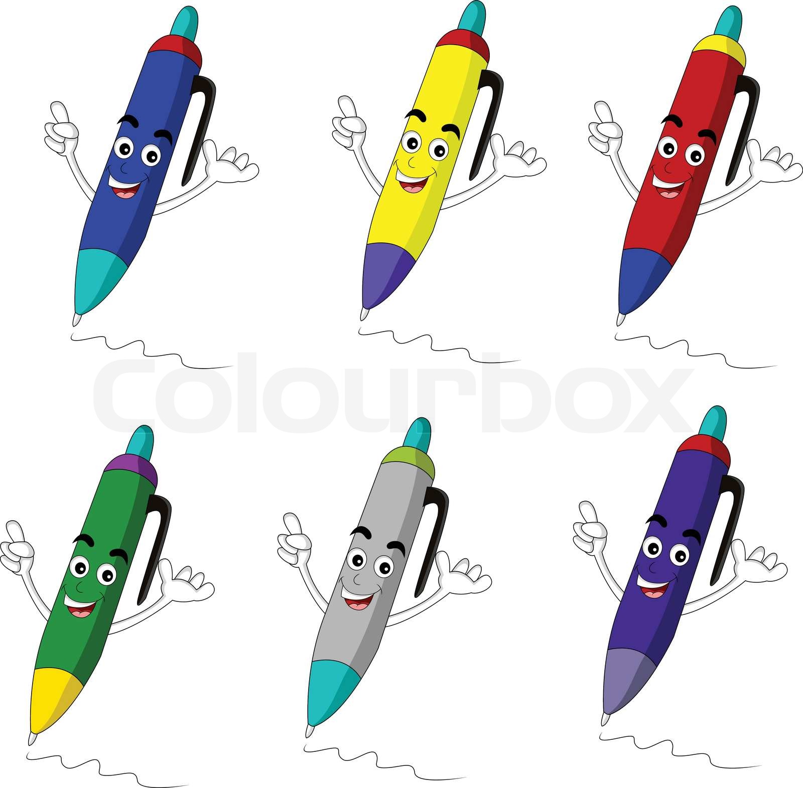 pen cartoon collection | Stock vector | Colourbox
