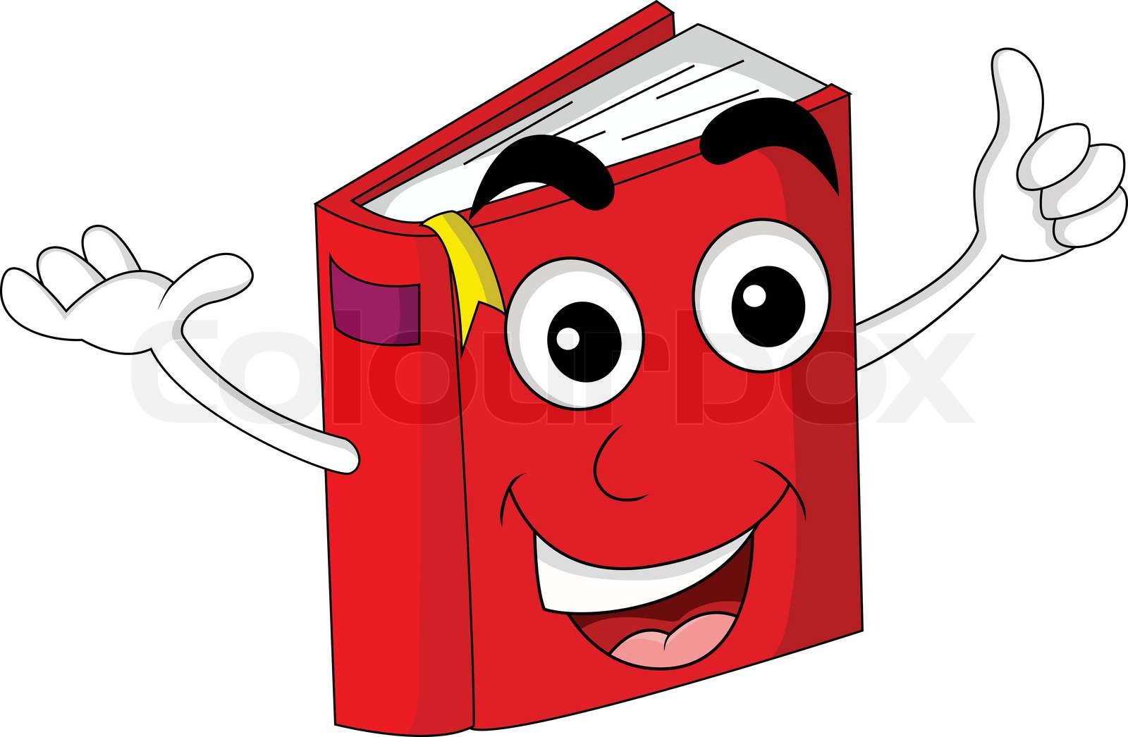 cute red book cartoon | Stock vector | Colourbox