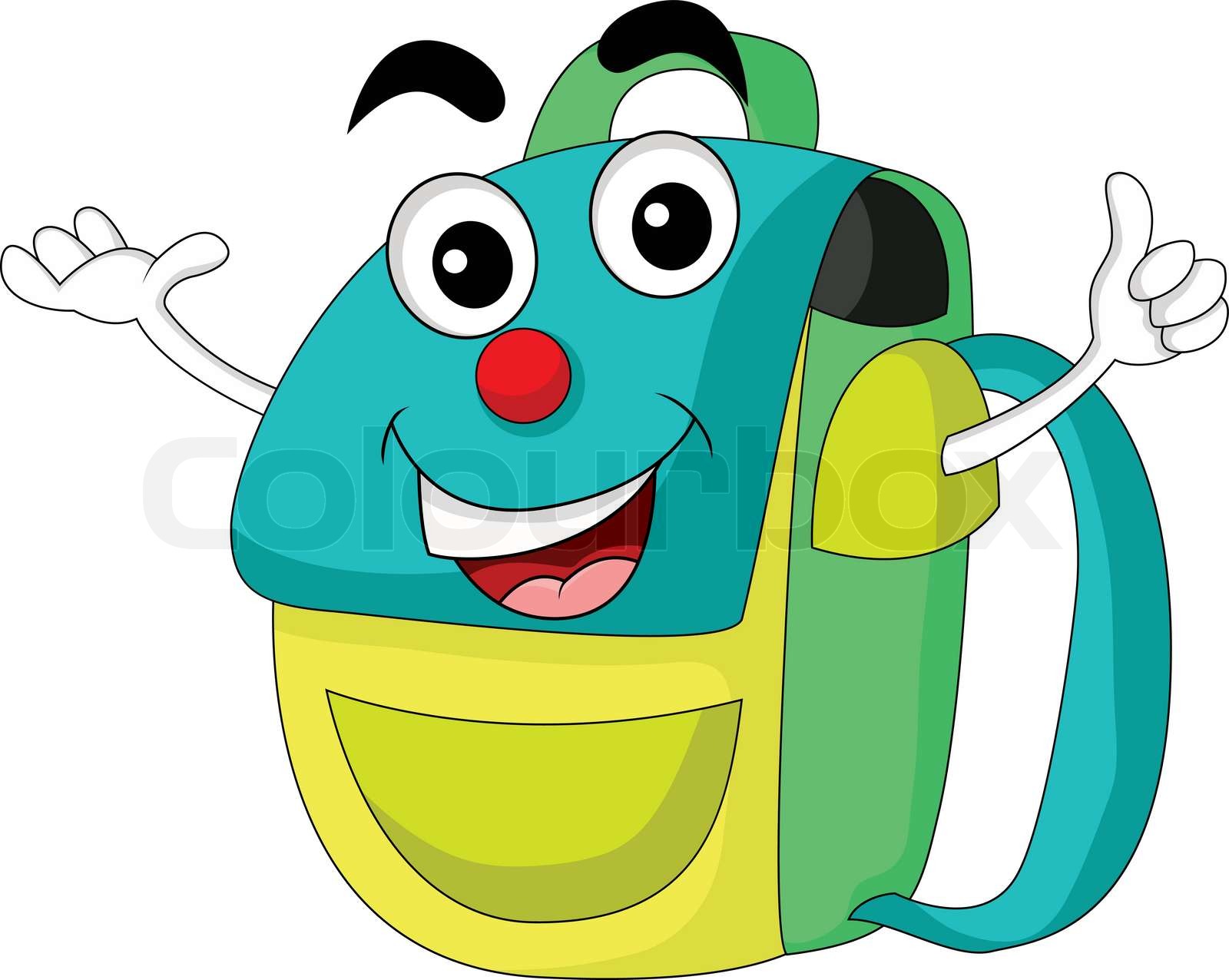 School backpack cartoon | Stock vector | Colourbox