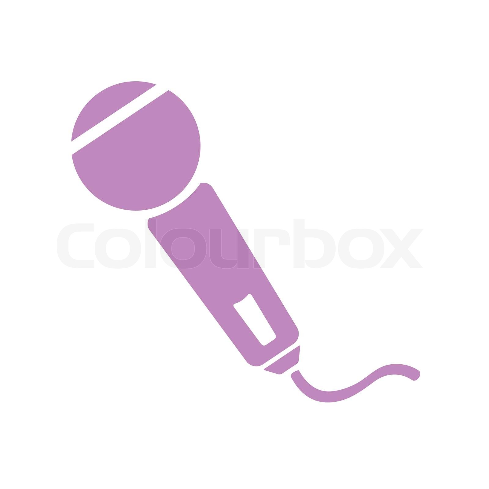 Microphone icon in purple | Stock vector | Colourbox