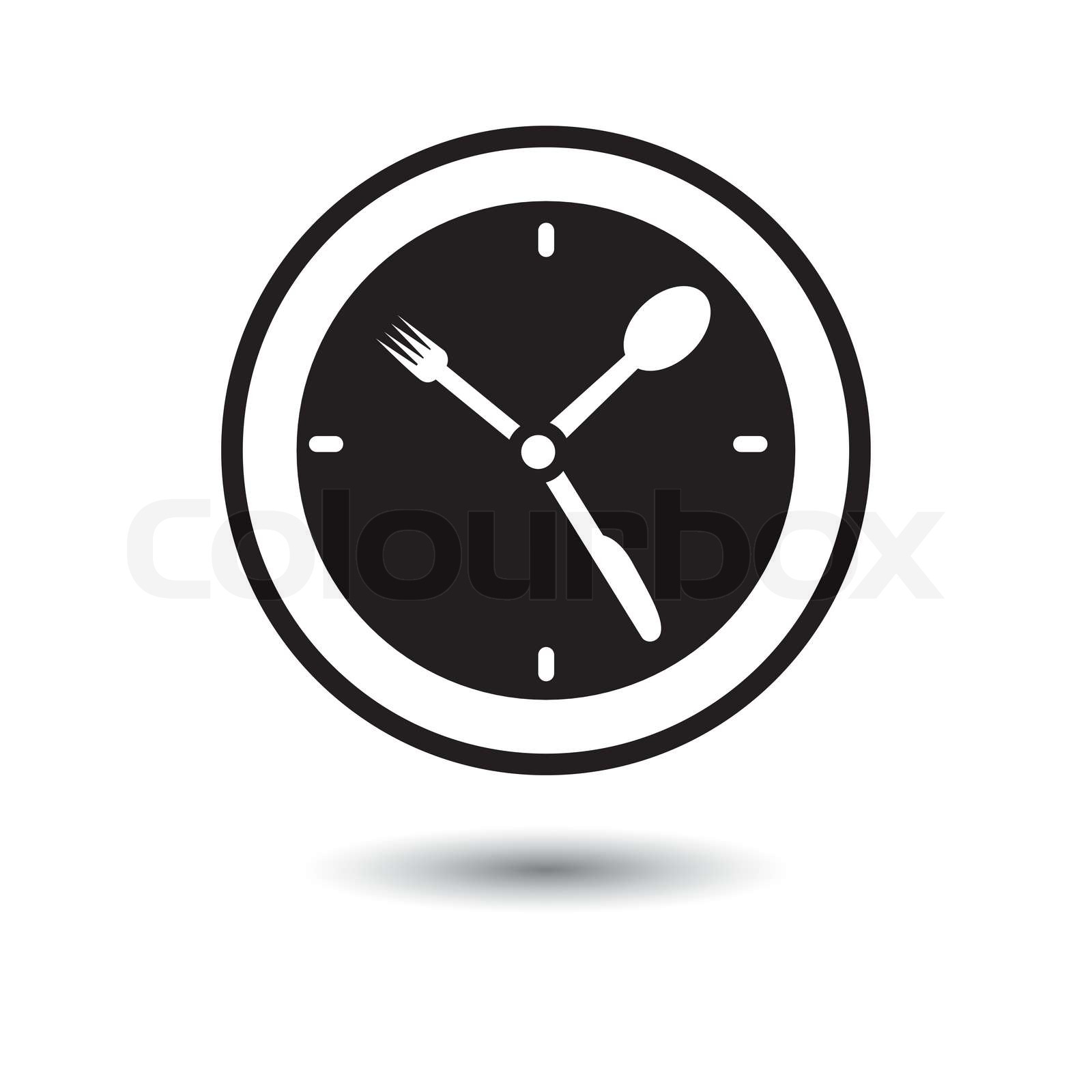 Mittagspause , Essen Freizeit, Abendessen Zeit - Konzept Vektor ...