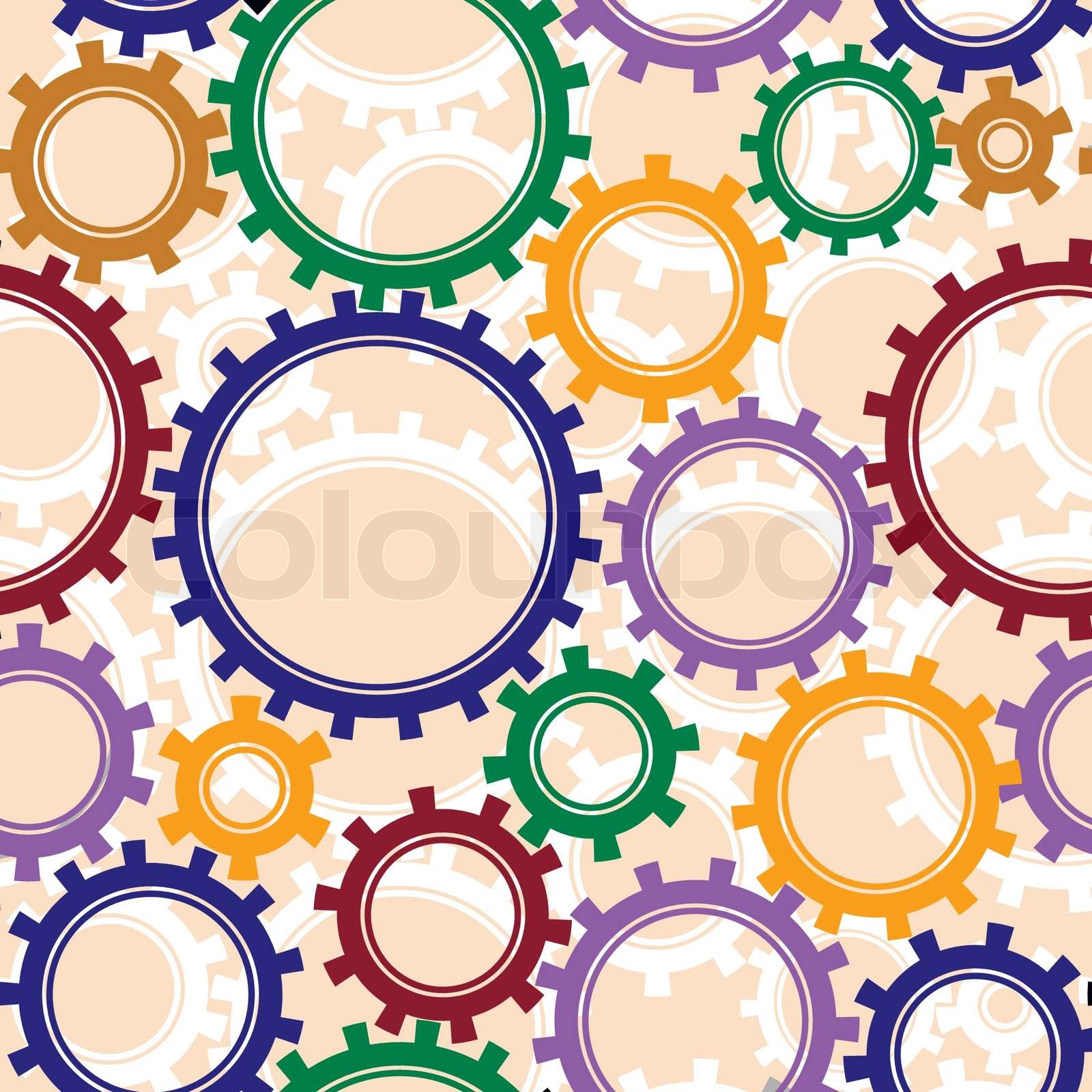 Colorful gear seamlesseps | Stock vector | Colourbox