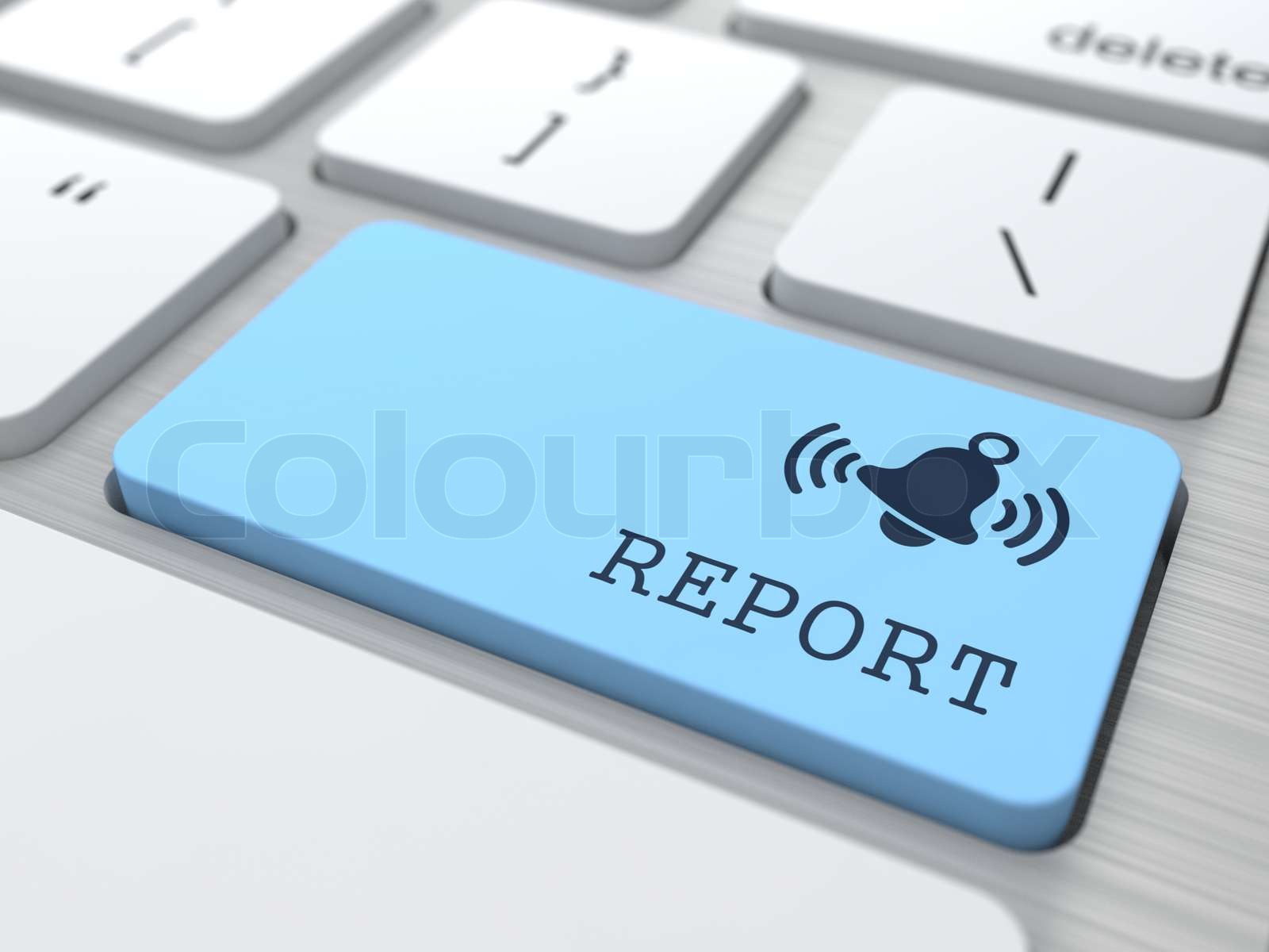 Business Concept - The Blue Report Button | Stock image | Colourbox