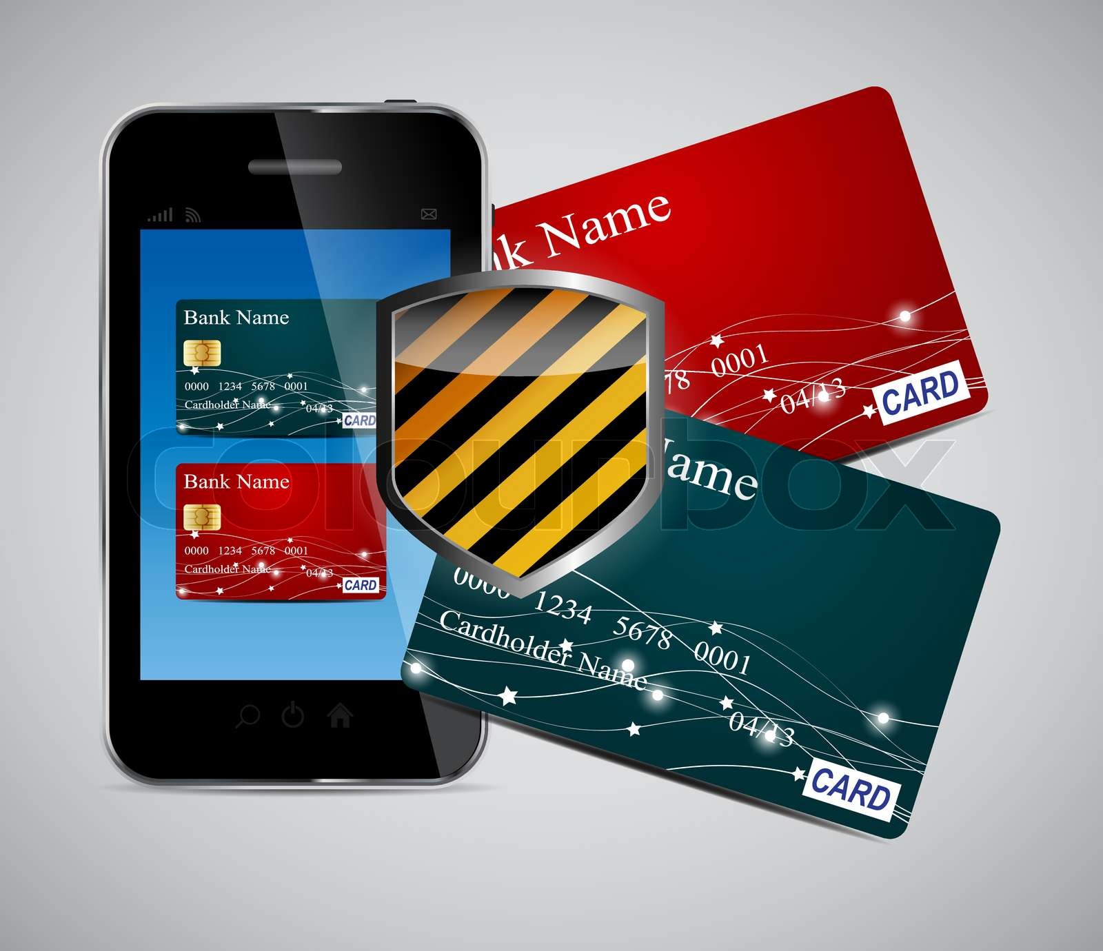 Credit card and Phone vector illustration | Stock vector | Colourbox