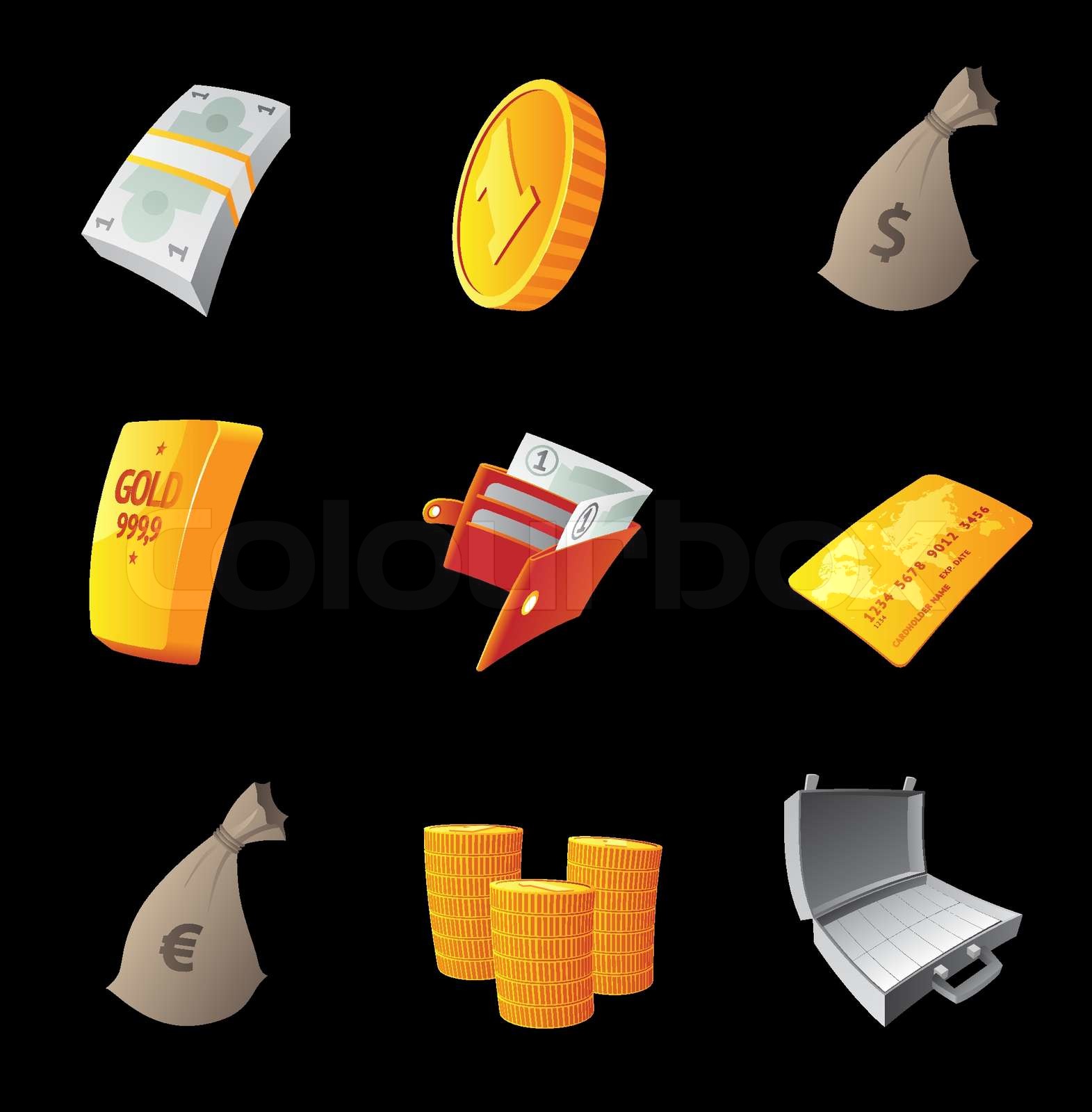 Icons für Geld | Stock-Vektor | Colourbox