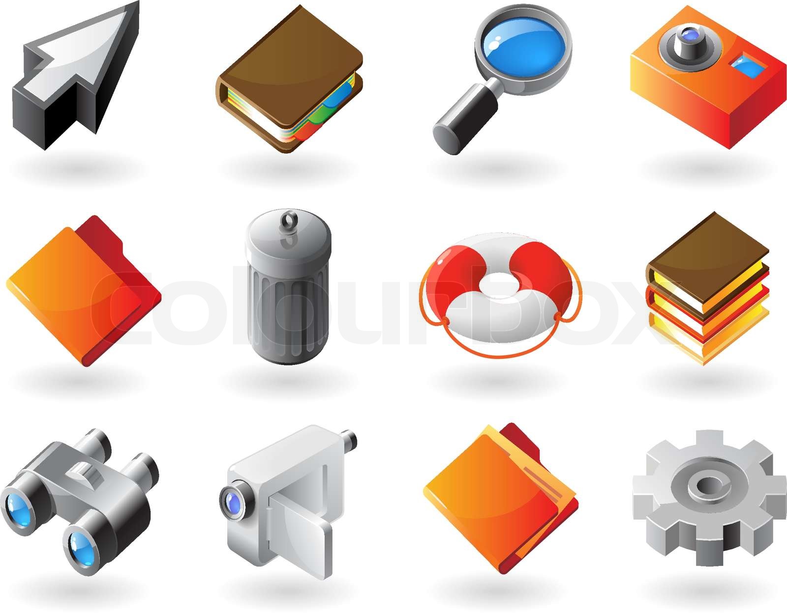 Isometric-style icons for interface | Stock vector | Colourbox