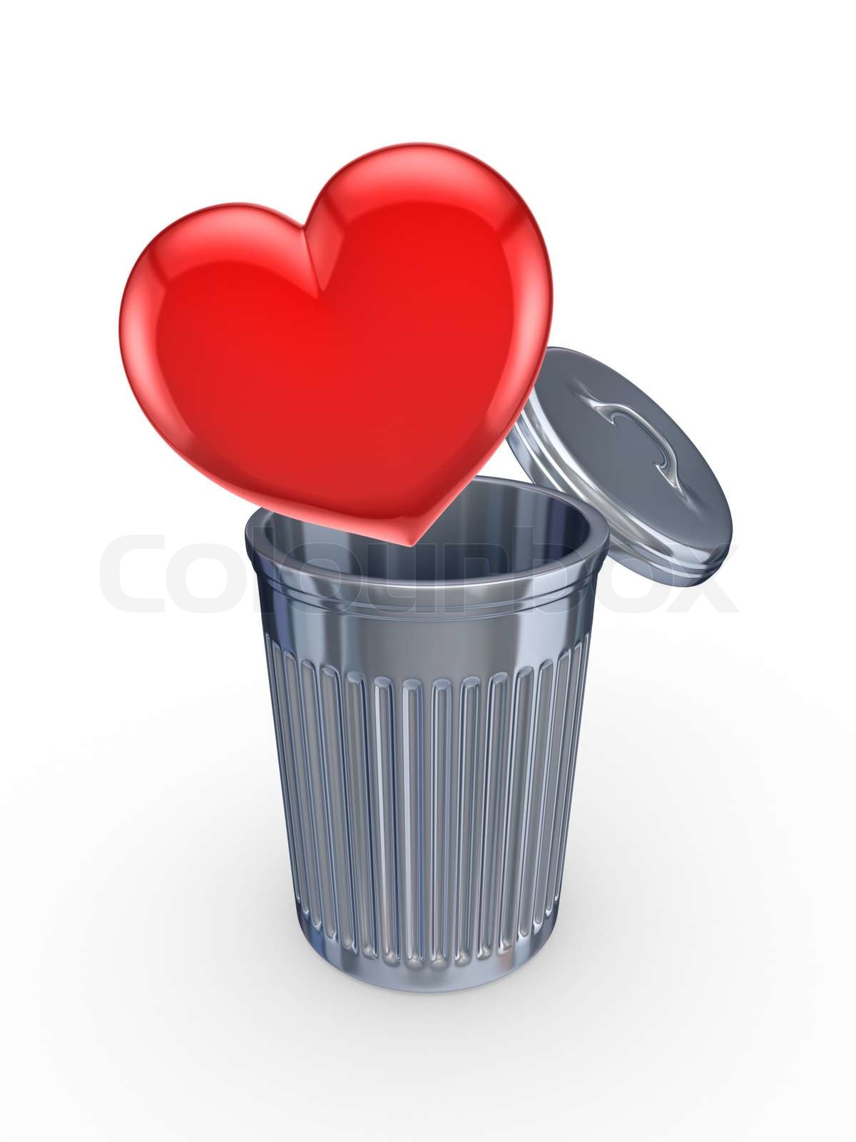 Red heart in recycle bin | Stock image | Colourbox
