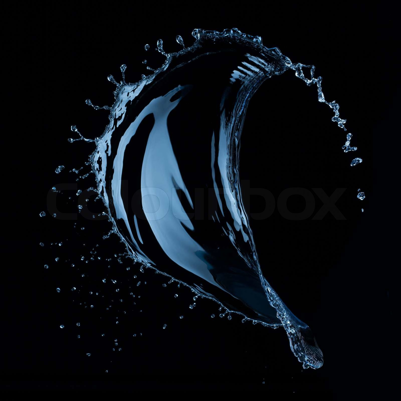 water splash isolated on black background | Stock image | Colourbox