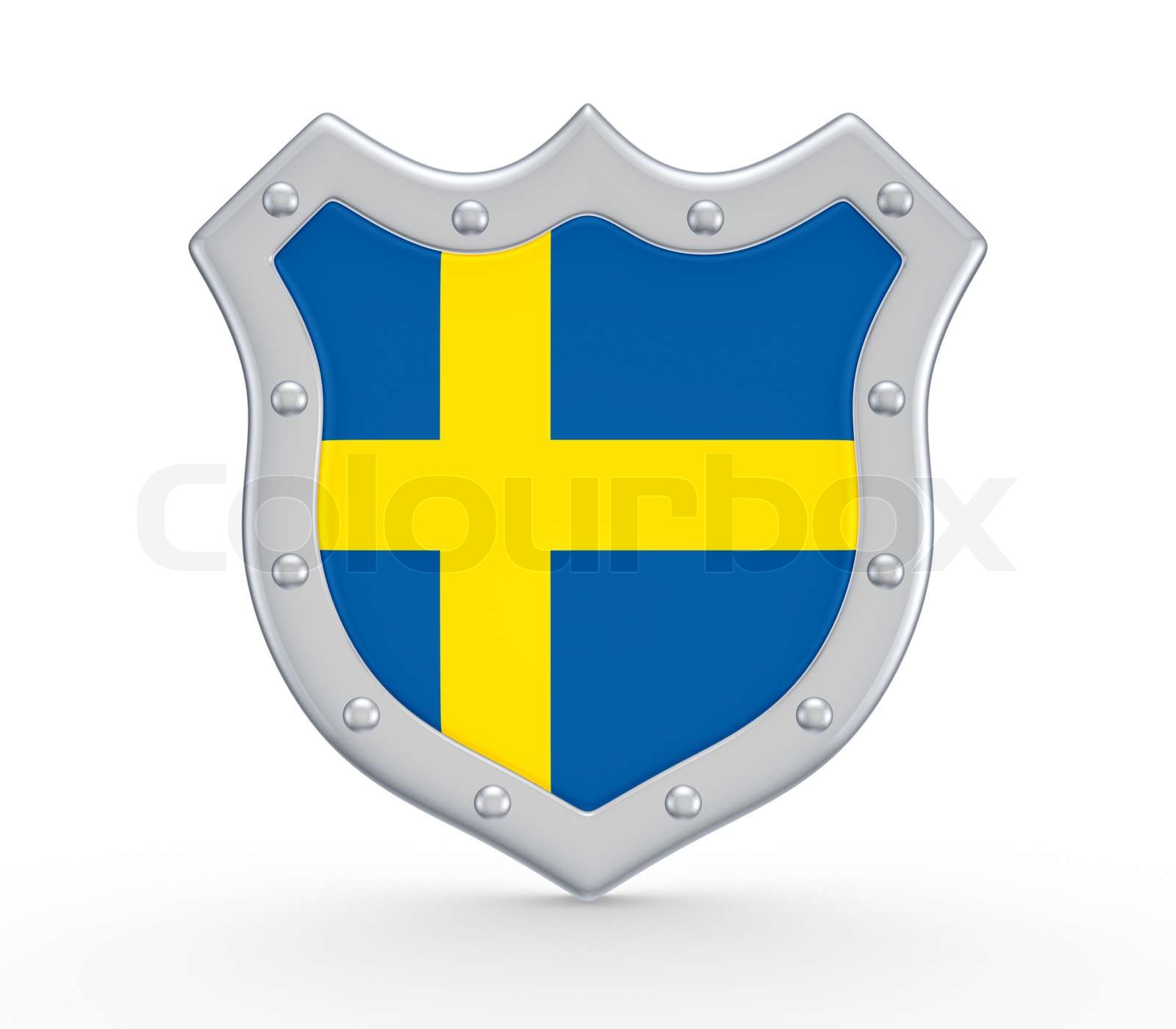 Coat of Arms with flag of Sweden | Stock image | Colourbox