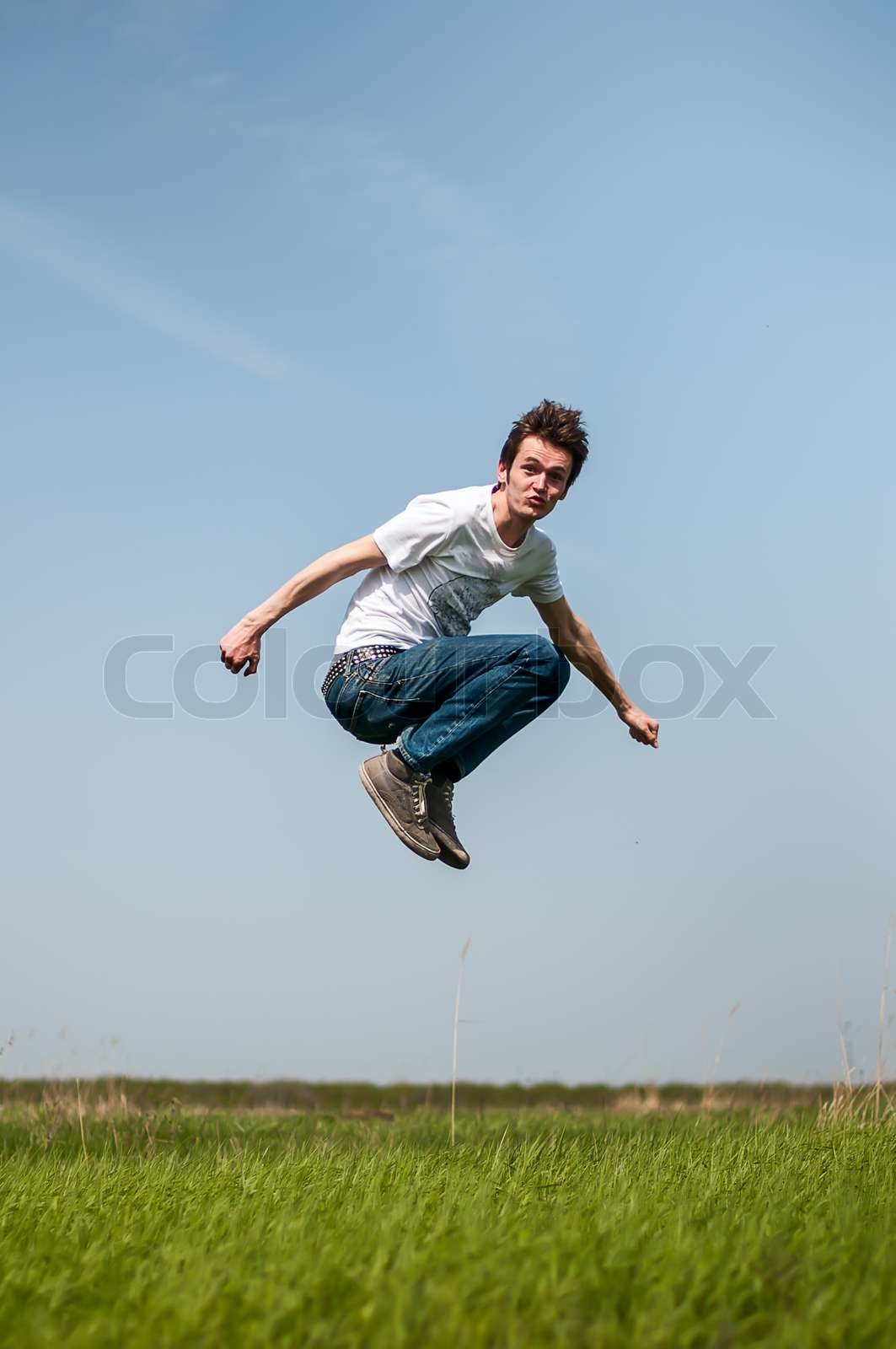 Mann Hochsprung | Stock Bild | Colourbox