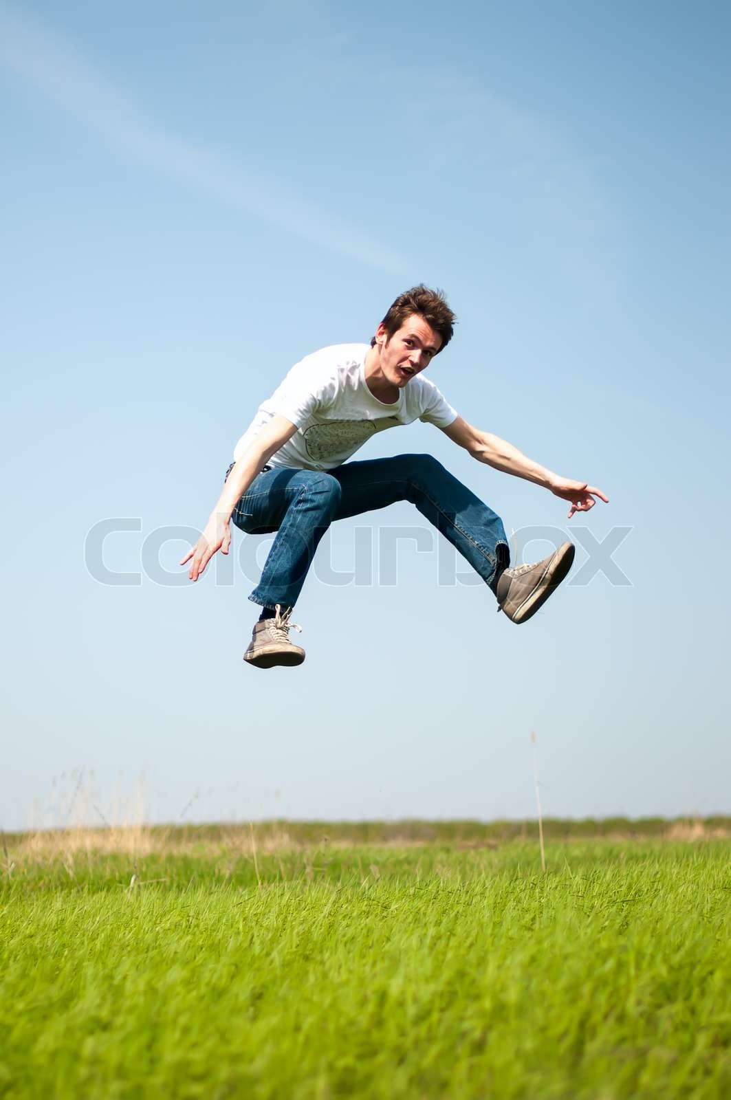 Mann Hochsprung | Stock Bild | Colourbox