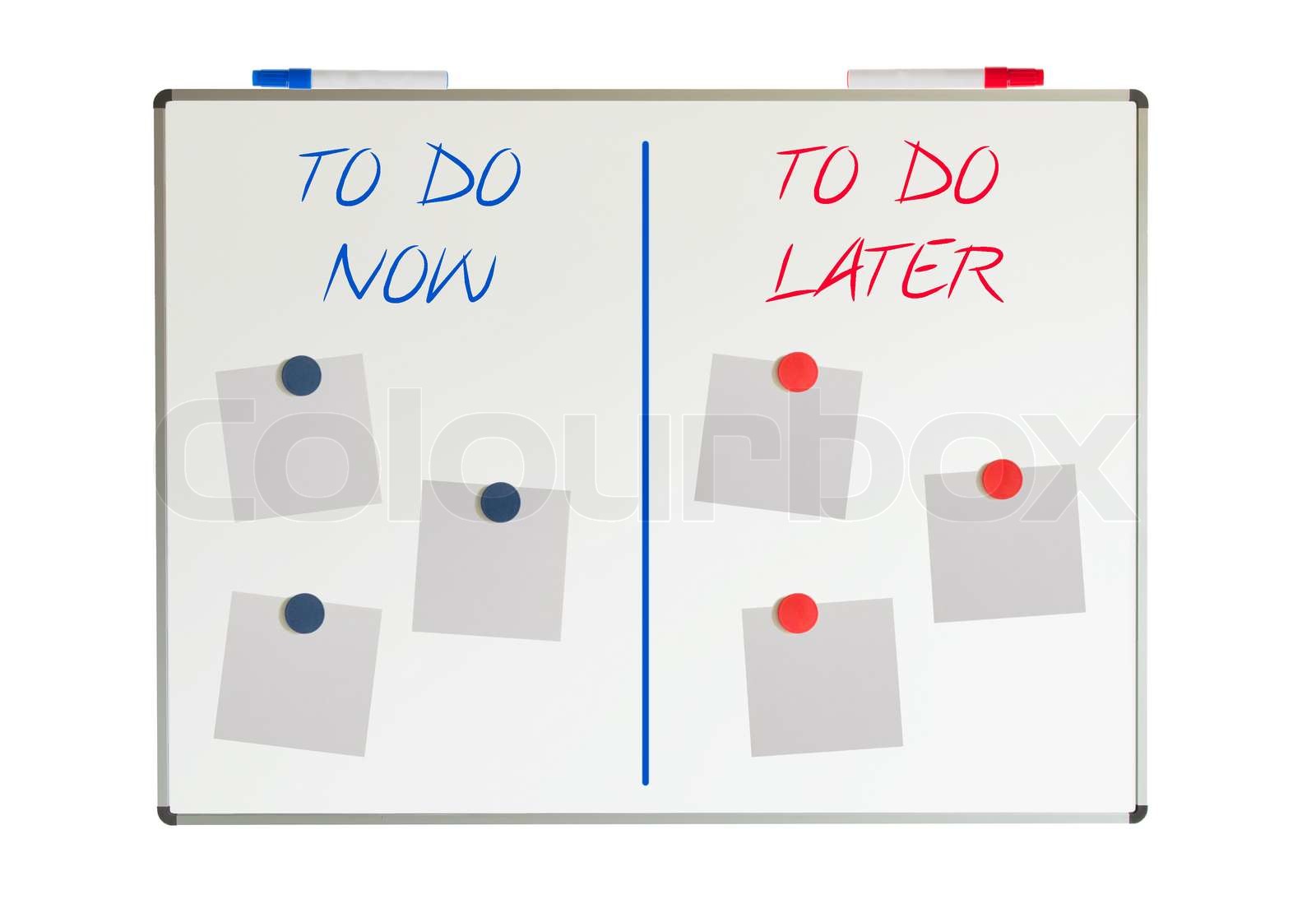 Whiteboard, do now and do later | Stock image | Colourbox