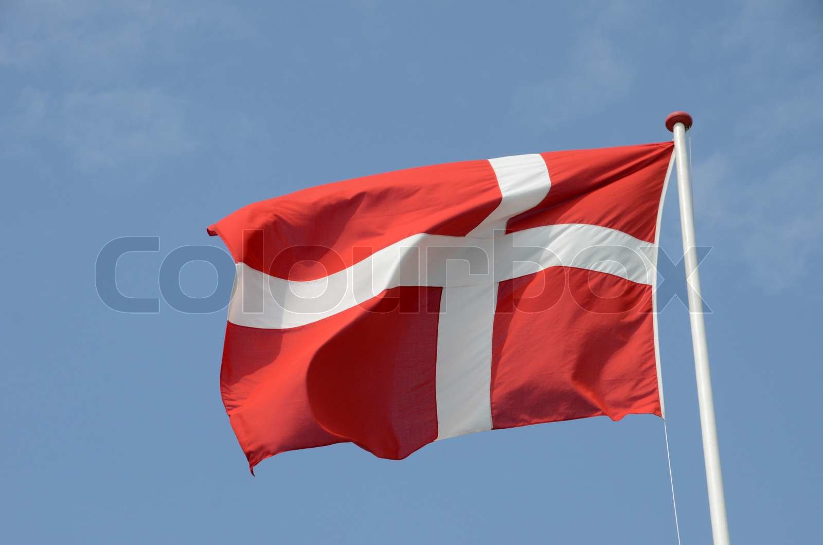 flag og flagstang med dansk flag og fødselsdag og højtid | Stock foto ...