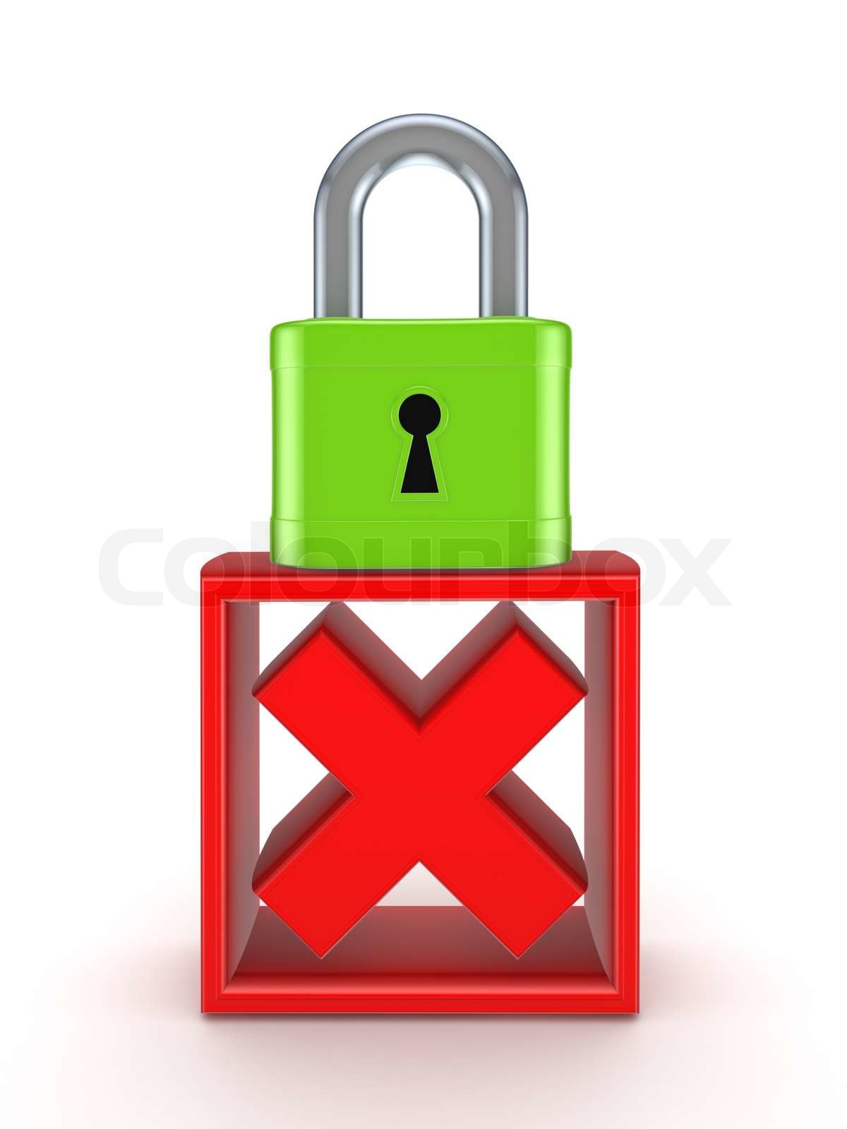 Lock and cross mark | Stock image | Colourbox