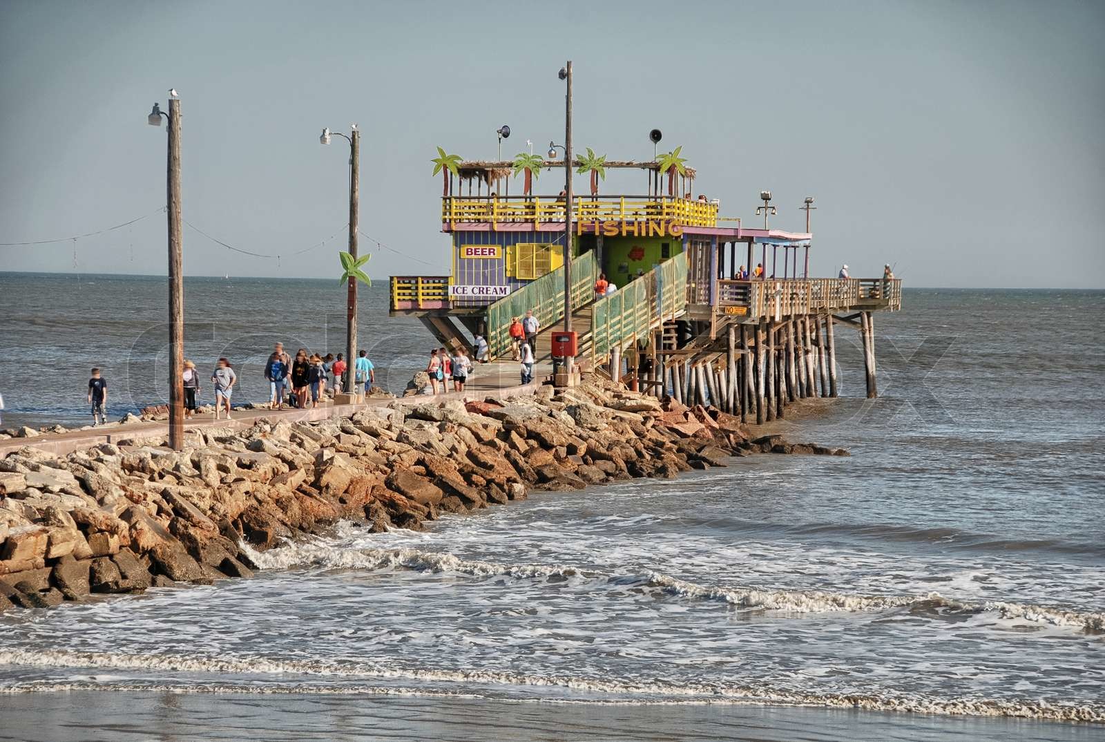 Strand und Meer von Galveston, Texas | Stock Bild | Colourbox