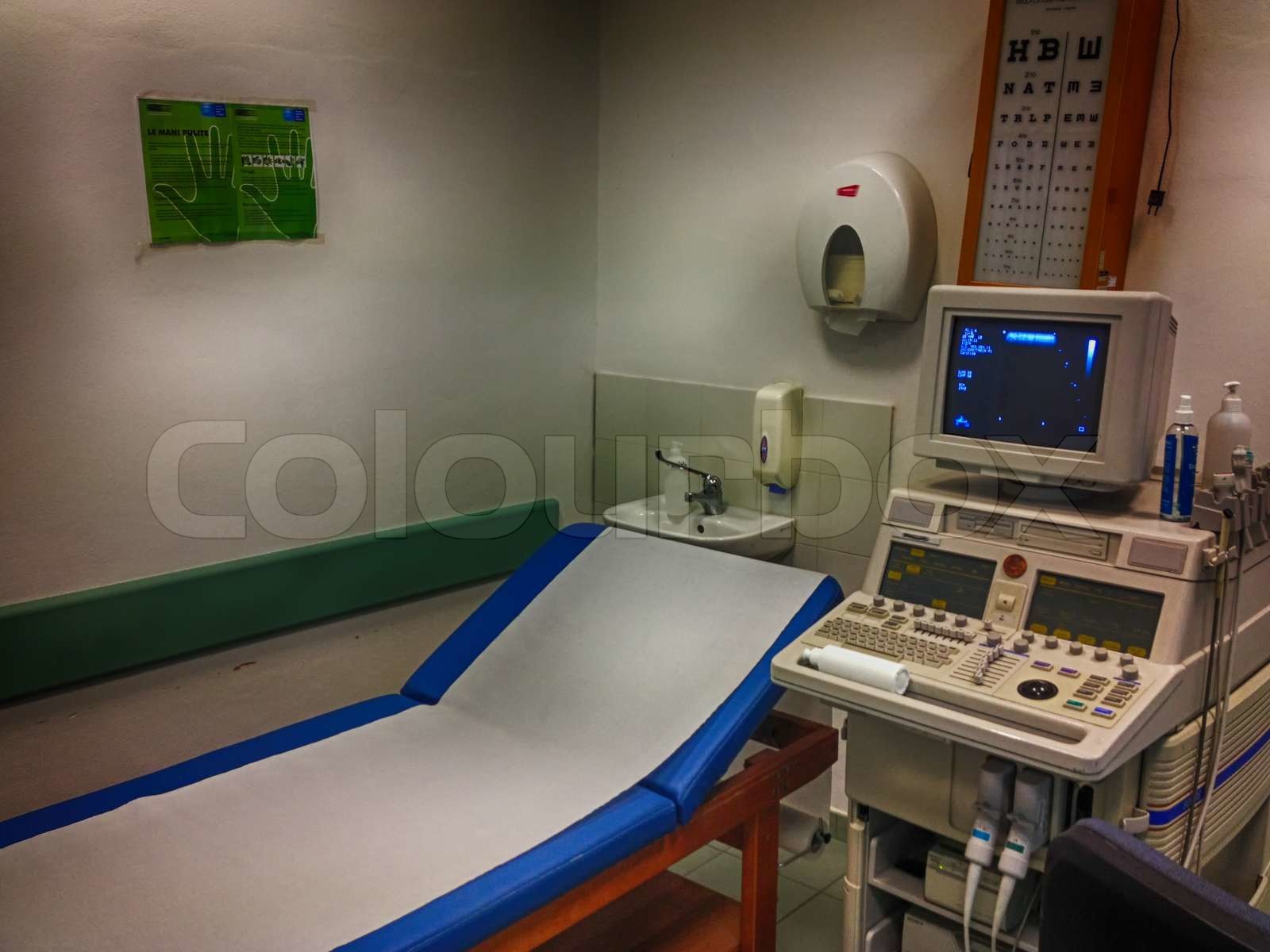 Echography scanning machine in a Hospital Room | Stock image | Colourbox