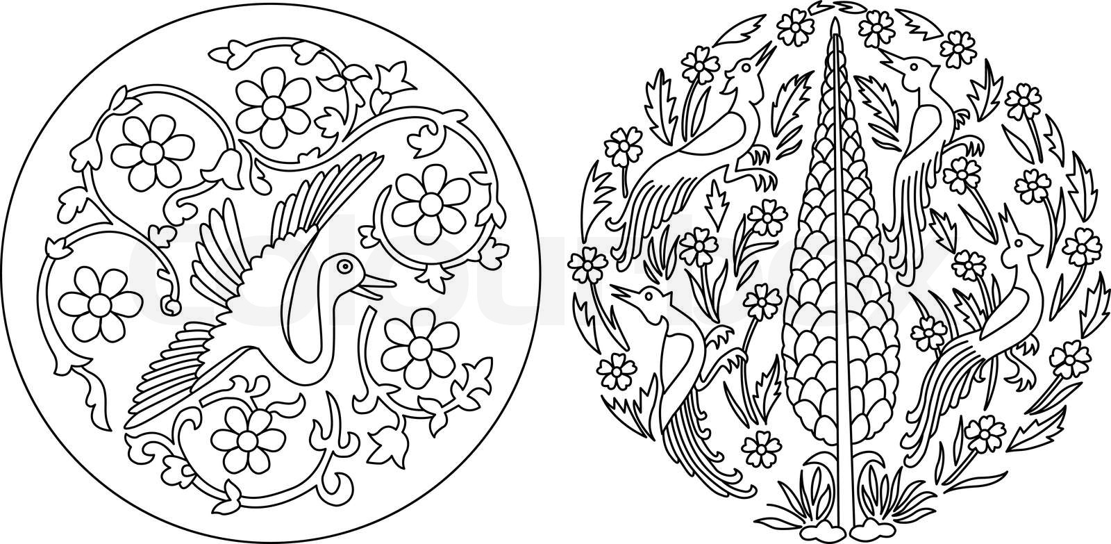 Indian bird motifs | Stock vector | Colourbox