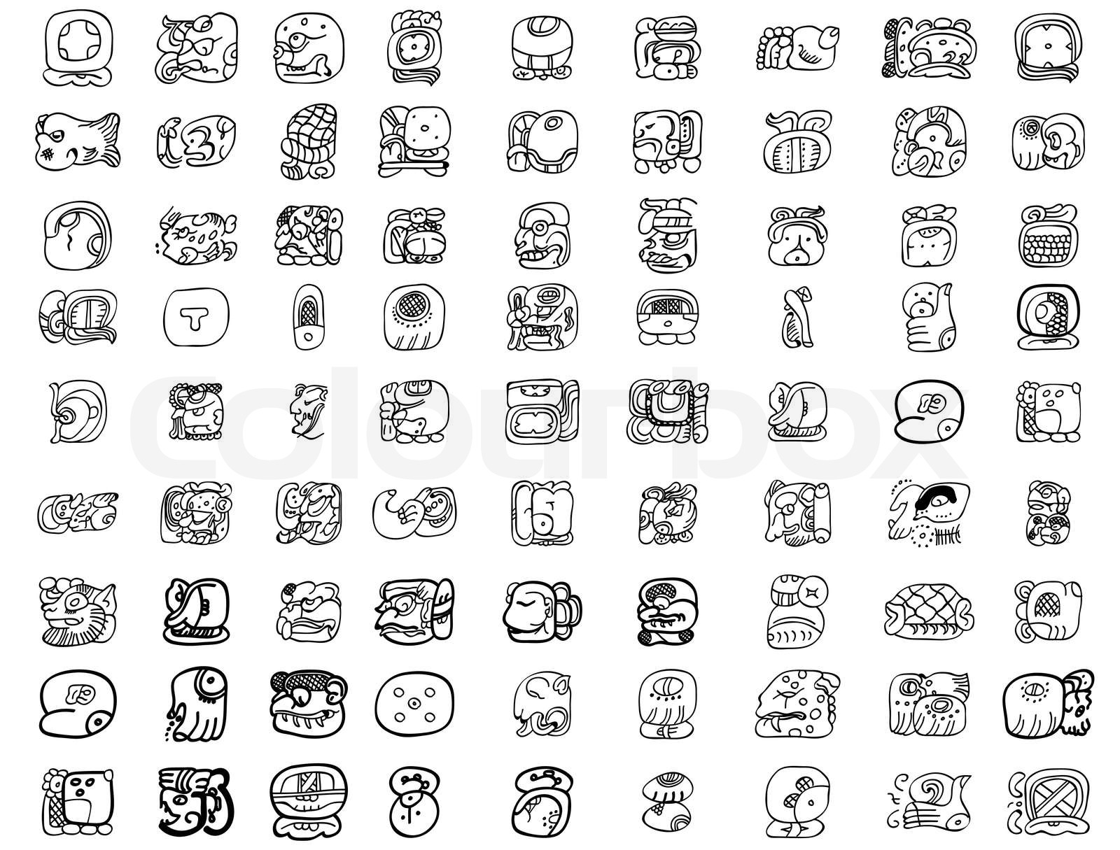 Maya glyph motifs | Stock vector | Colourbox