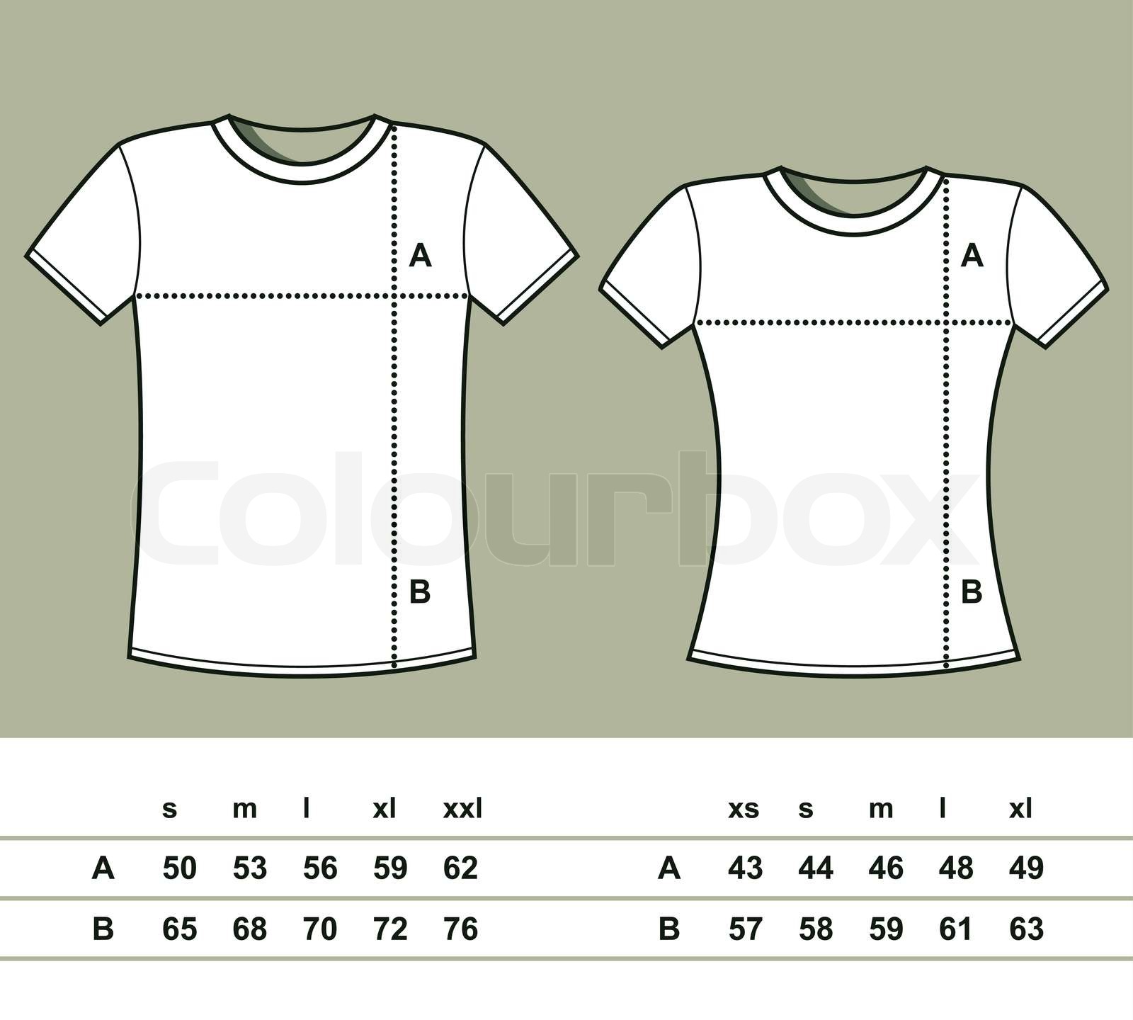 T-Shirt Sizes | Stock vector | Colourbox