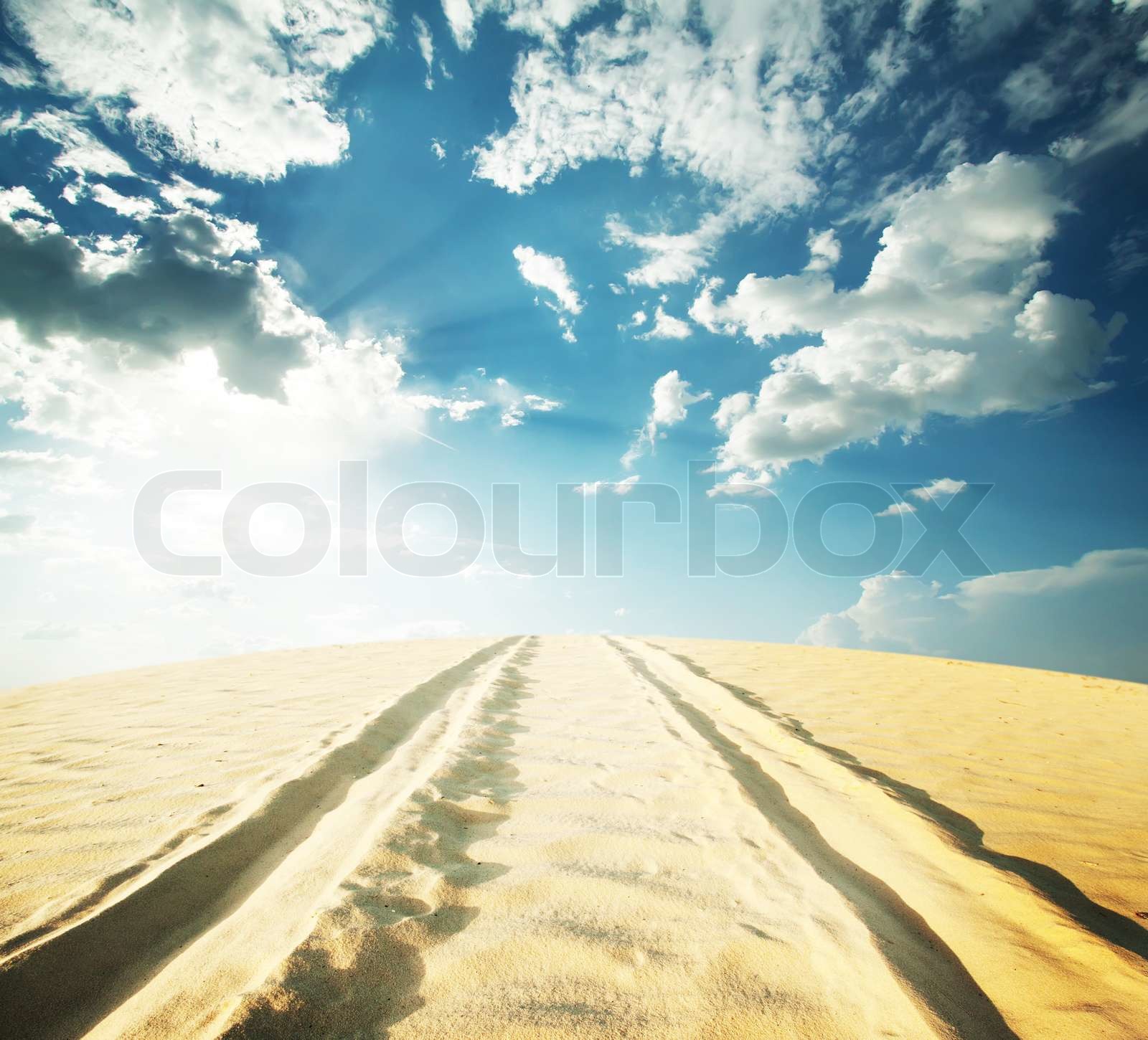 Sandy road in the desert | Stock image | Colourbox
