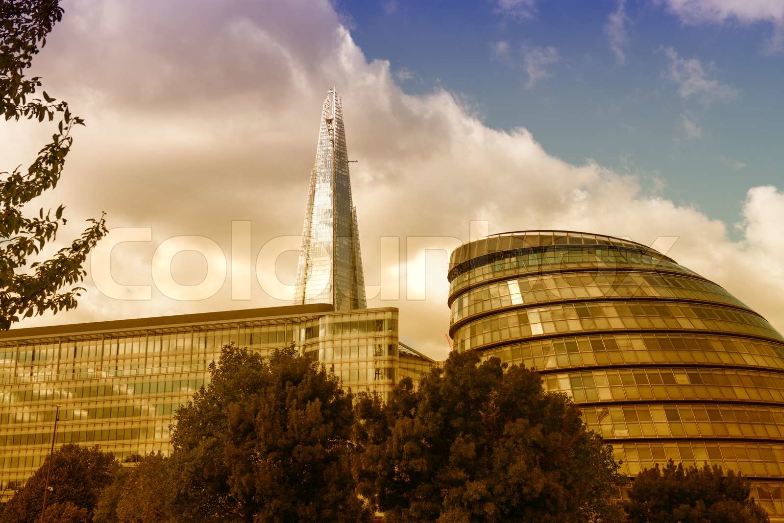 Modern structure of London Buildings near Thames river | Stock image ...