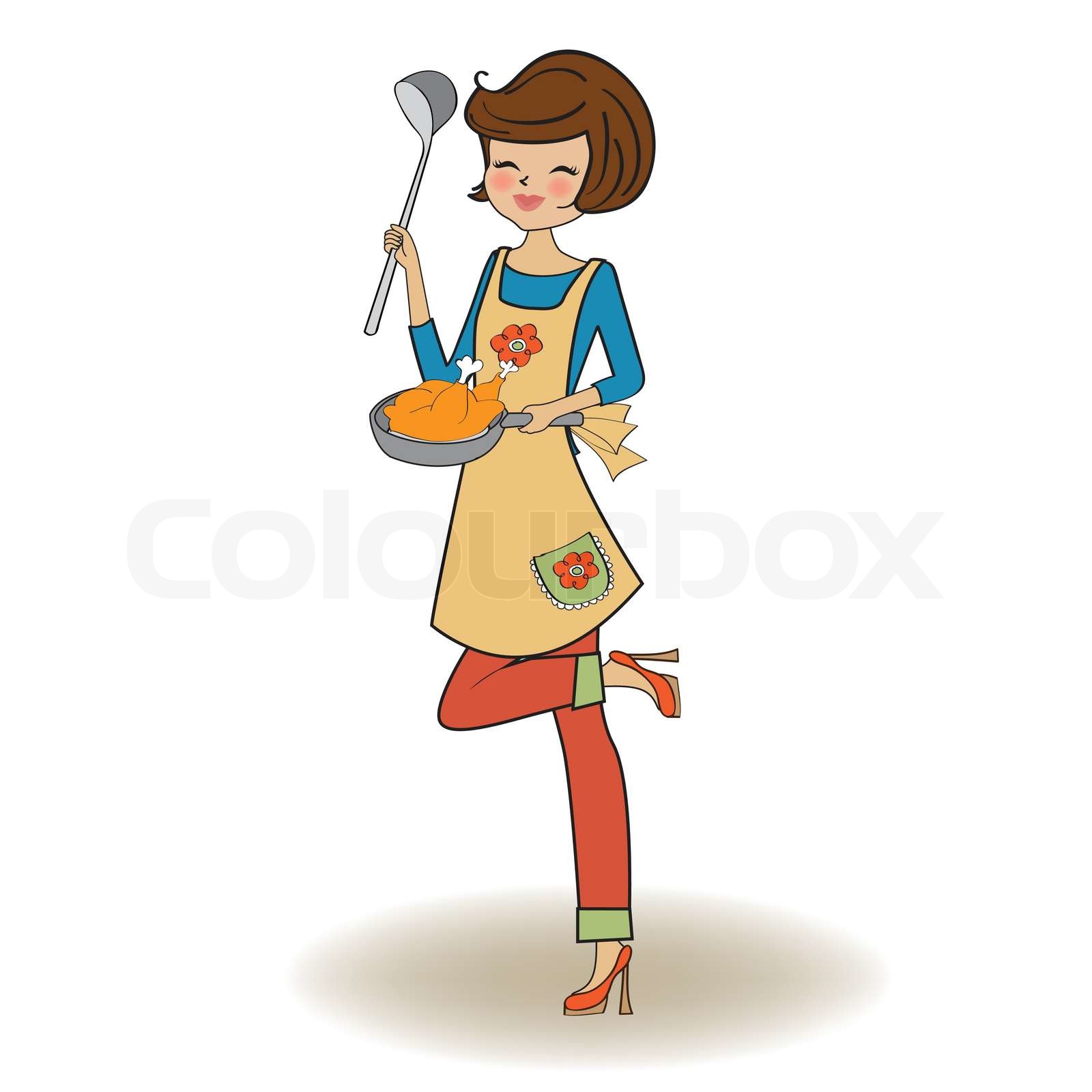Woman Cooking Stock Vector Colourbox
