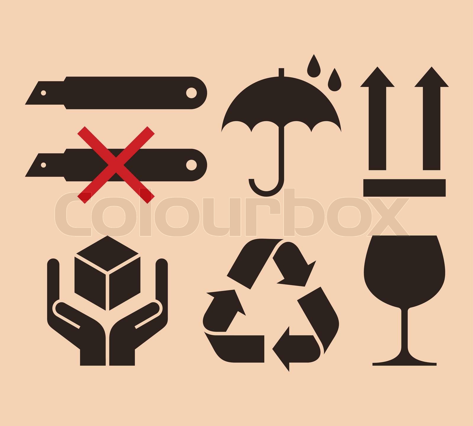 Packing symbols | Stock vector | Colourbox