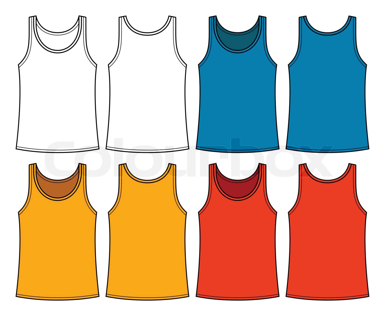 Singlets template - front and back | Stock vector | Colourbox