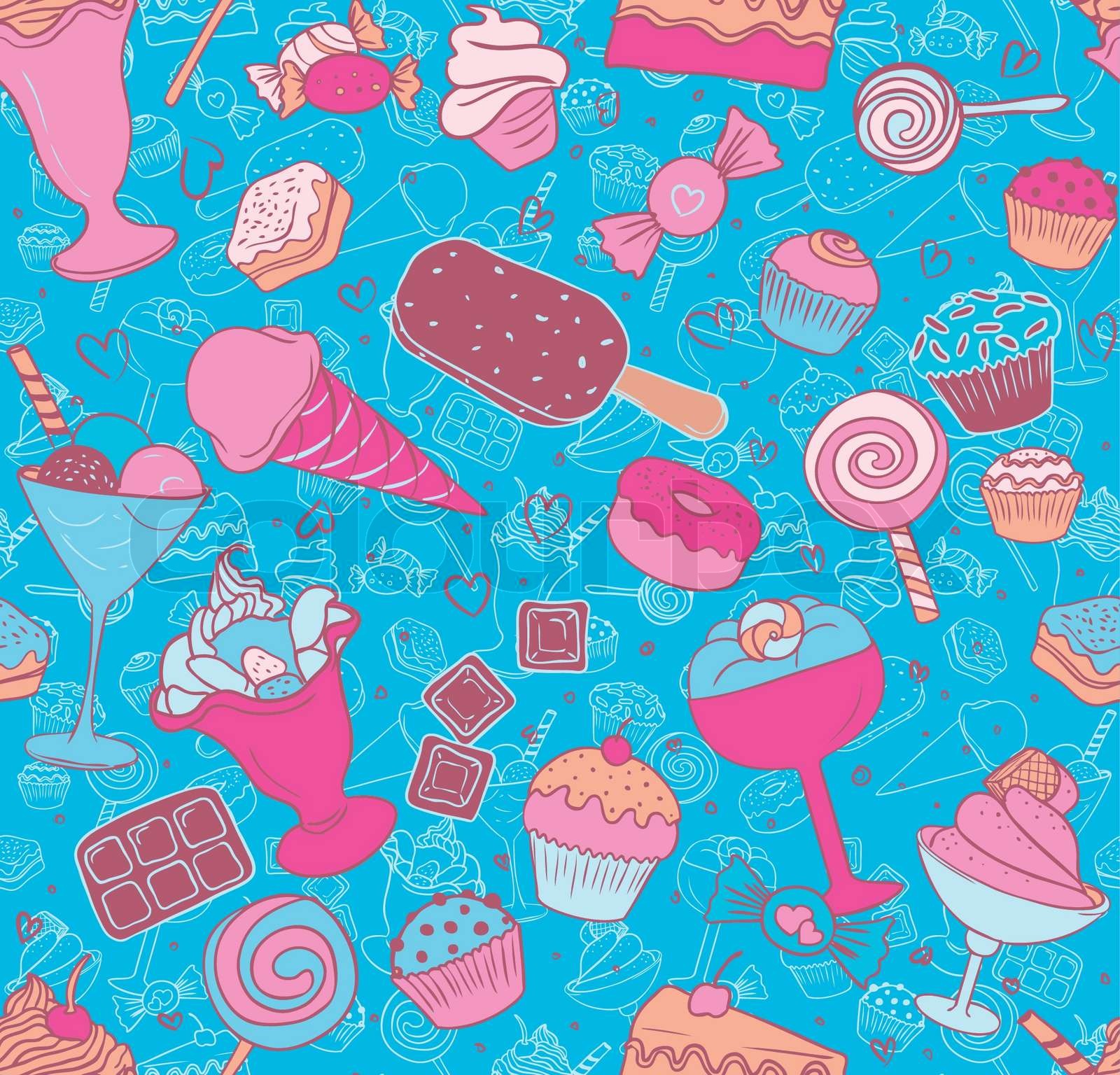 Pink seamless candy pattern | Stock vector | Colourbox