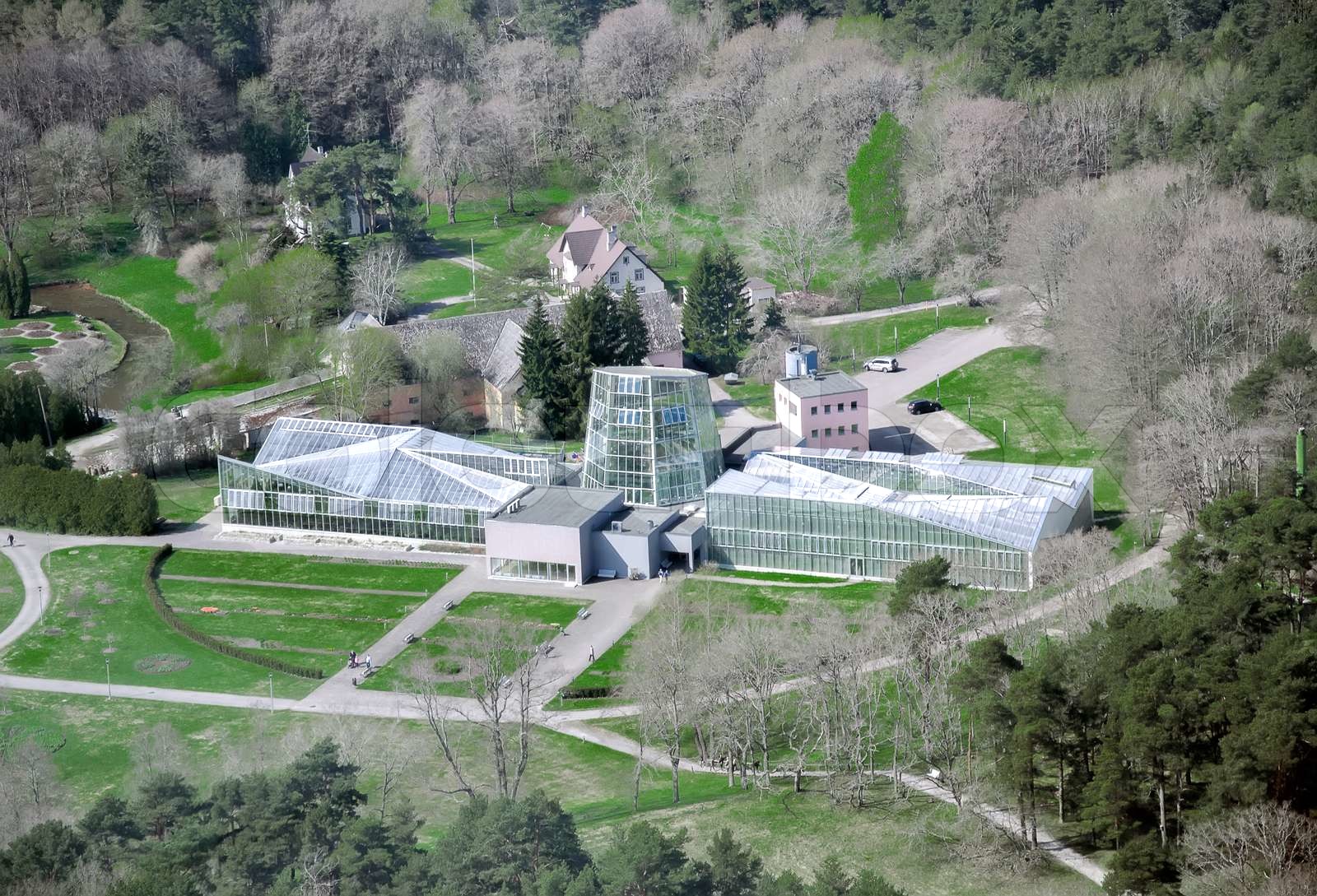 Aerial view of botanical garden | Stock image | Colourbox
