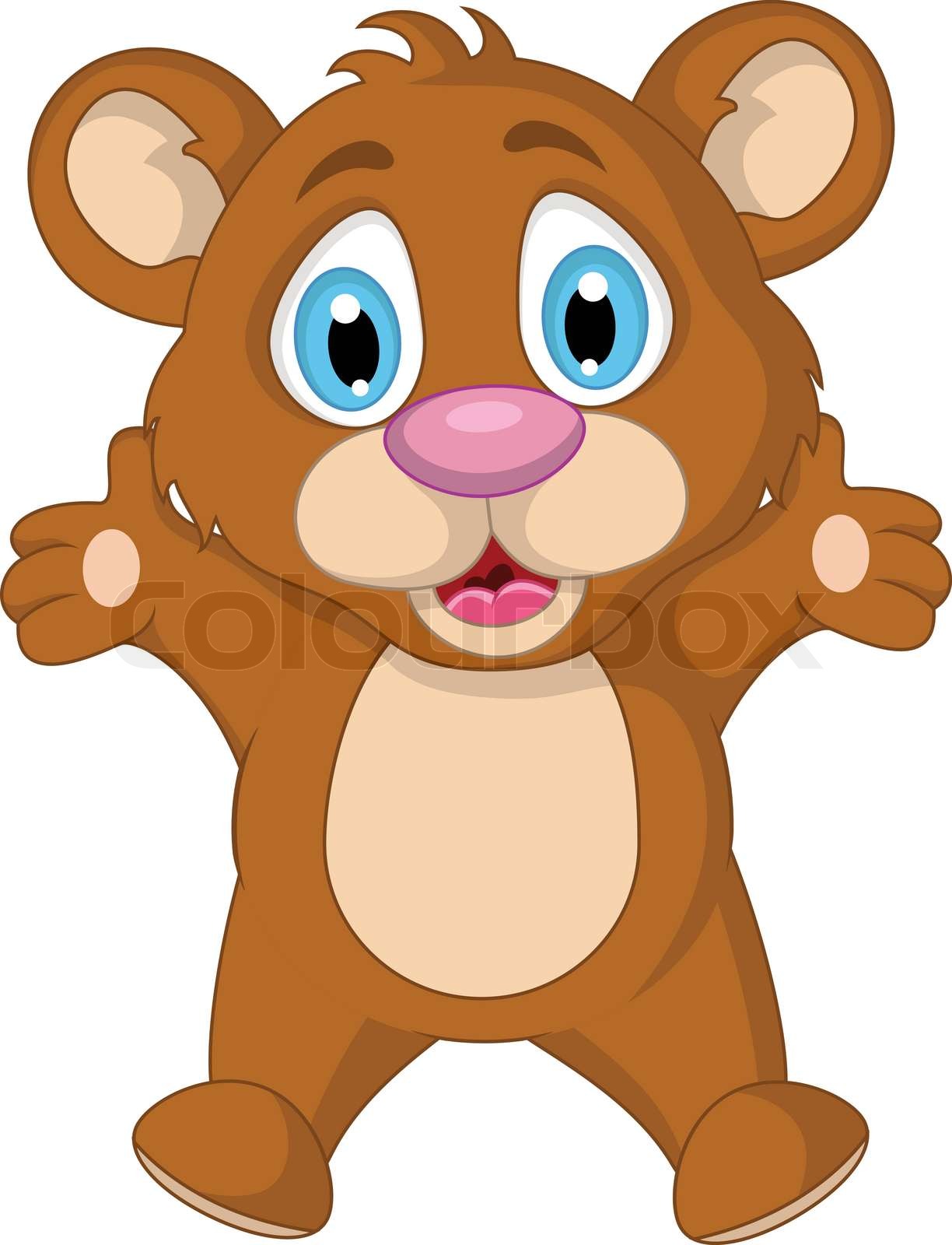 cute little brown bear cartoon expression | Stock vector | Colourbox