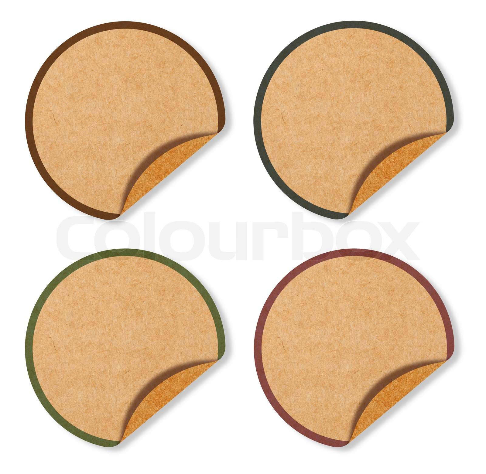 Blank Circle Labels from brown Recycle paper | Stock image | Colourbox