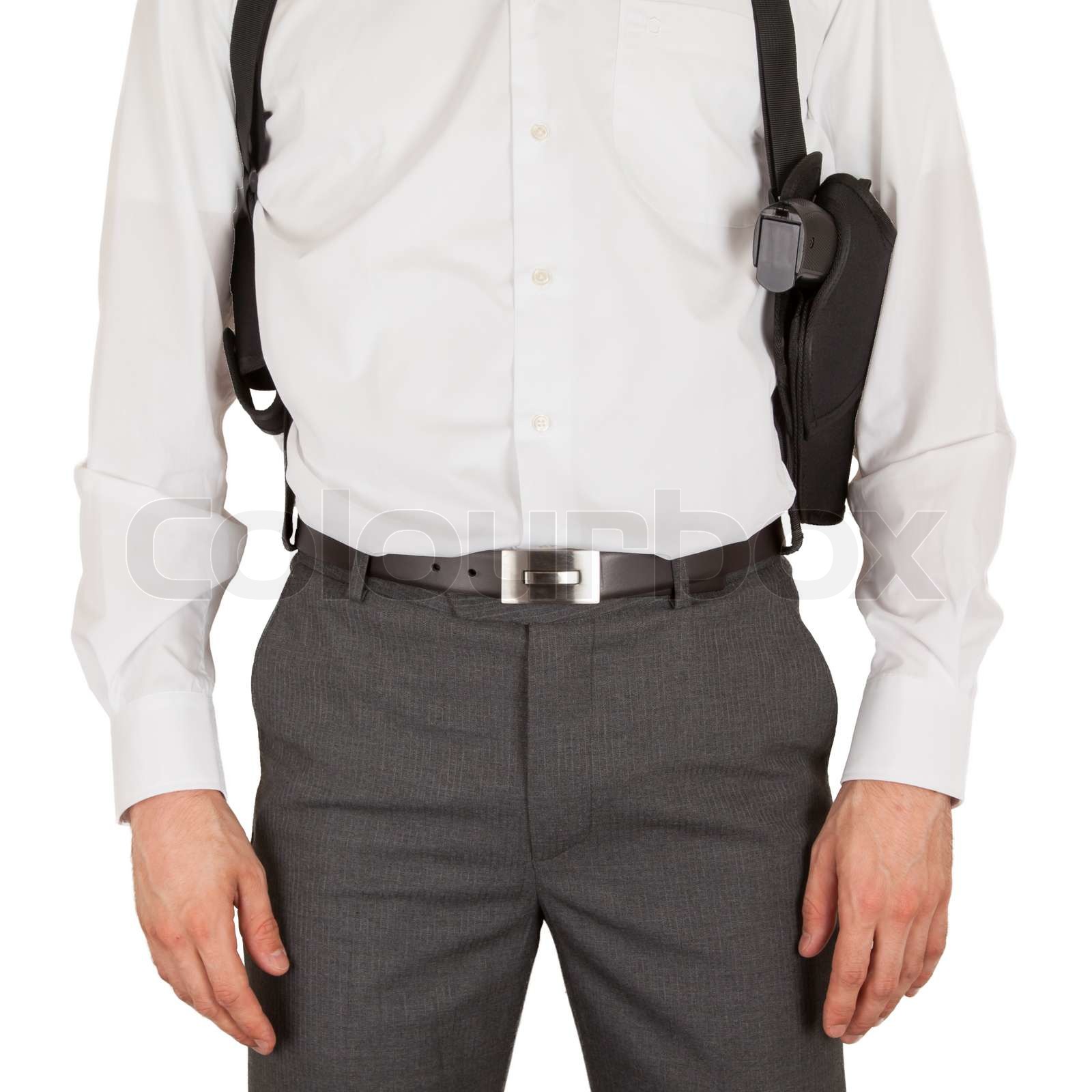 Secret service agent with a gun | Stock image | Colourbox